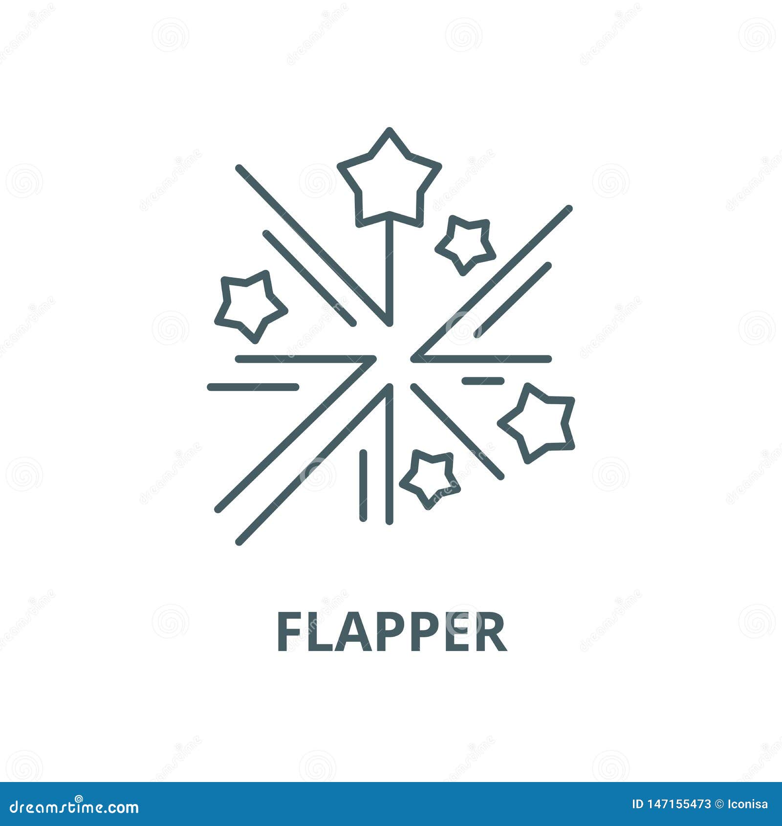 Flapper Vector Line Icon, Linear Concept, Outline Sign, Symbol Stock ...