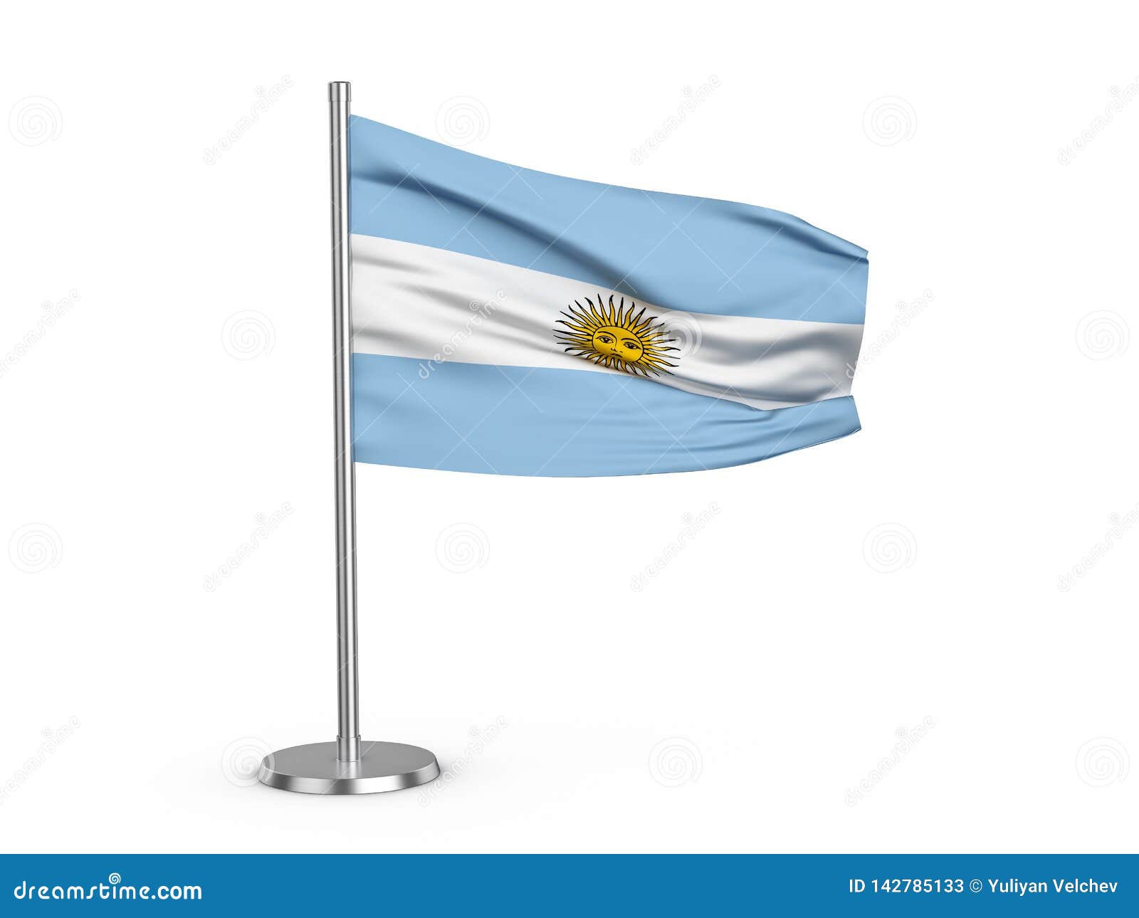 Flapping flag Argentina stock illustration. Illustration of flagpole ...