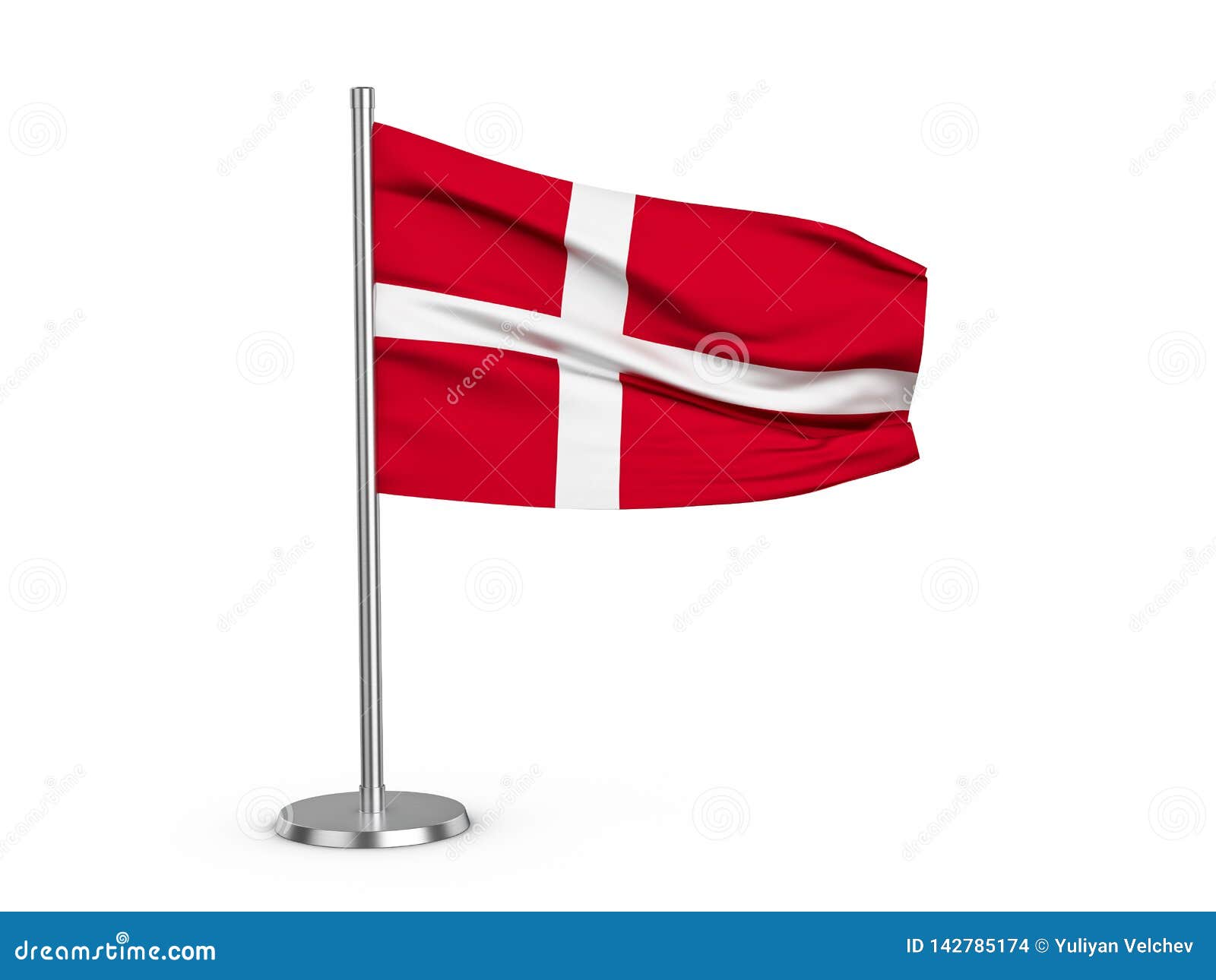 Flapping flag Denmark stock illustration. Illustration of banner ...