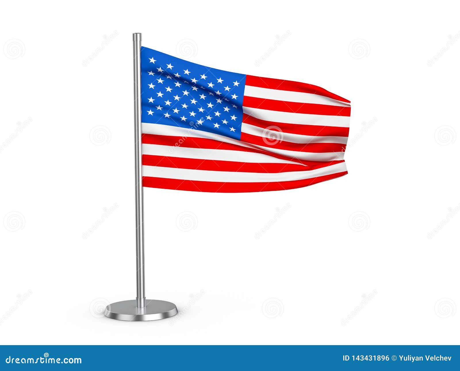 Flapping flag USA stock illustration. Illustration of pylon - 143431896