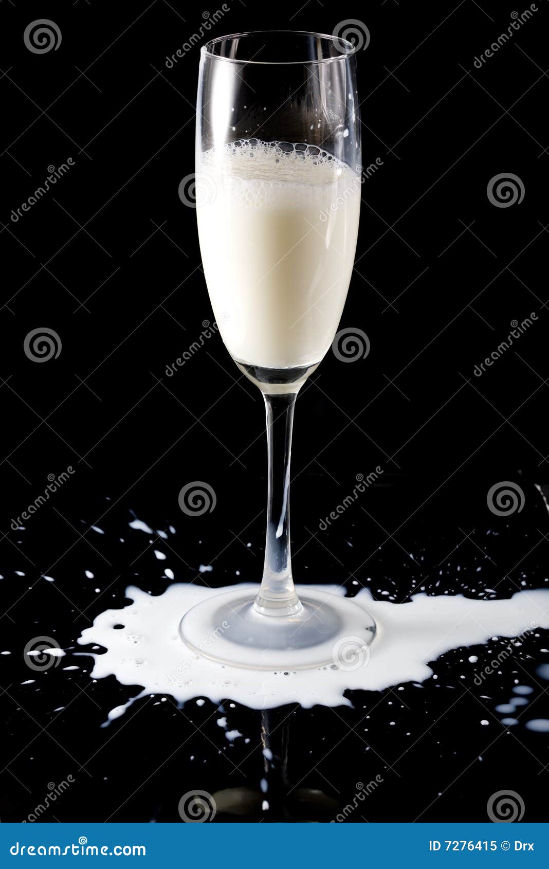 Flaque en verre de lait image stock. Image du liquide - 7276415