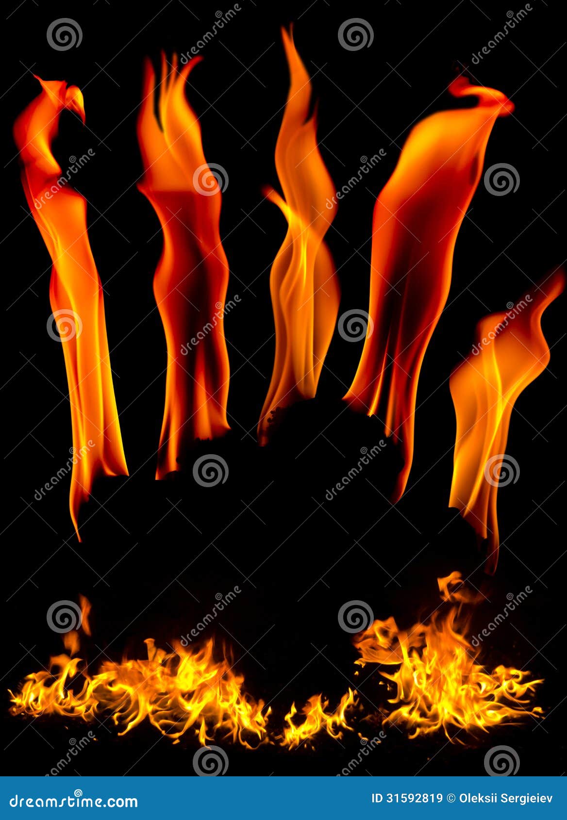 Flare Fire on a Black Background Stock Image - Image of flower, chaos ...