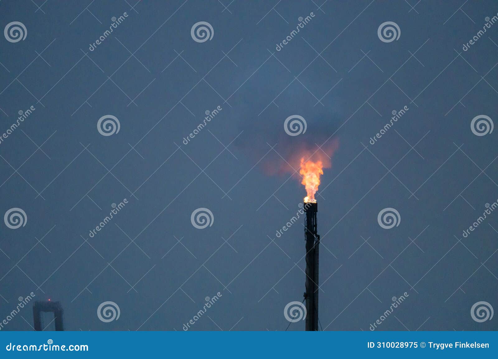 Flare Flaming Up at a Refinery.. Stock Image - Image of nature, orange ...