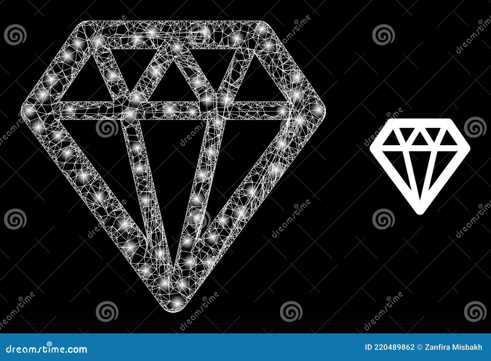 Flare Hatched Diamond with Colorful Glare Spots Stock Vector ...