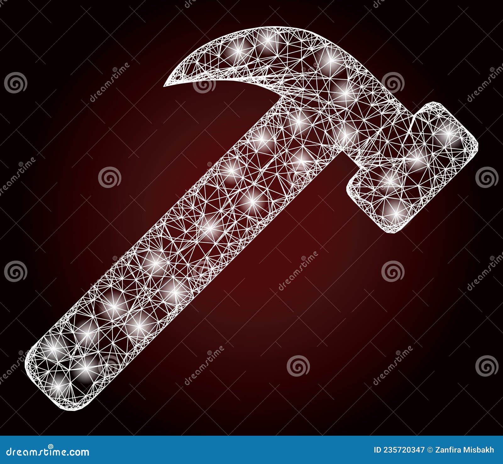 Flare Hatched Mesh Hammer Tool with Glare Spots Stock Vector ...
