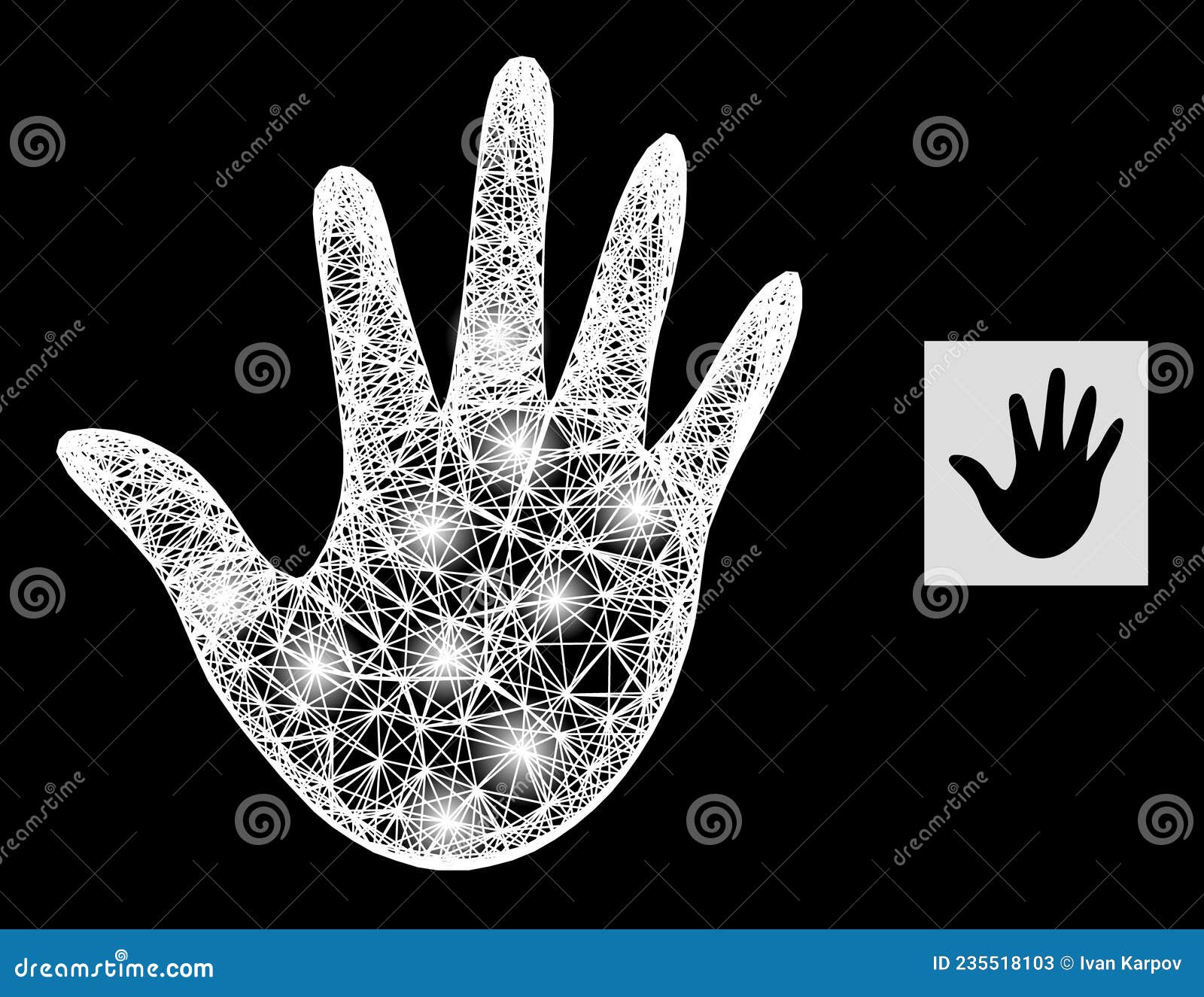 Flare Irregular Mesh Hand with Glare Spots Stock Vector - Illustration ...