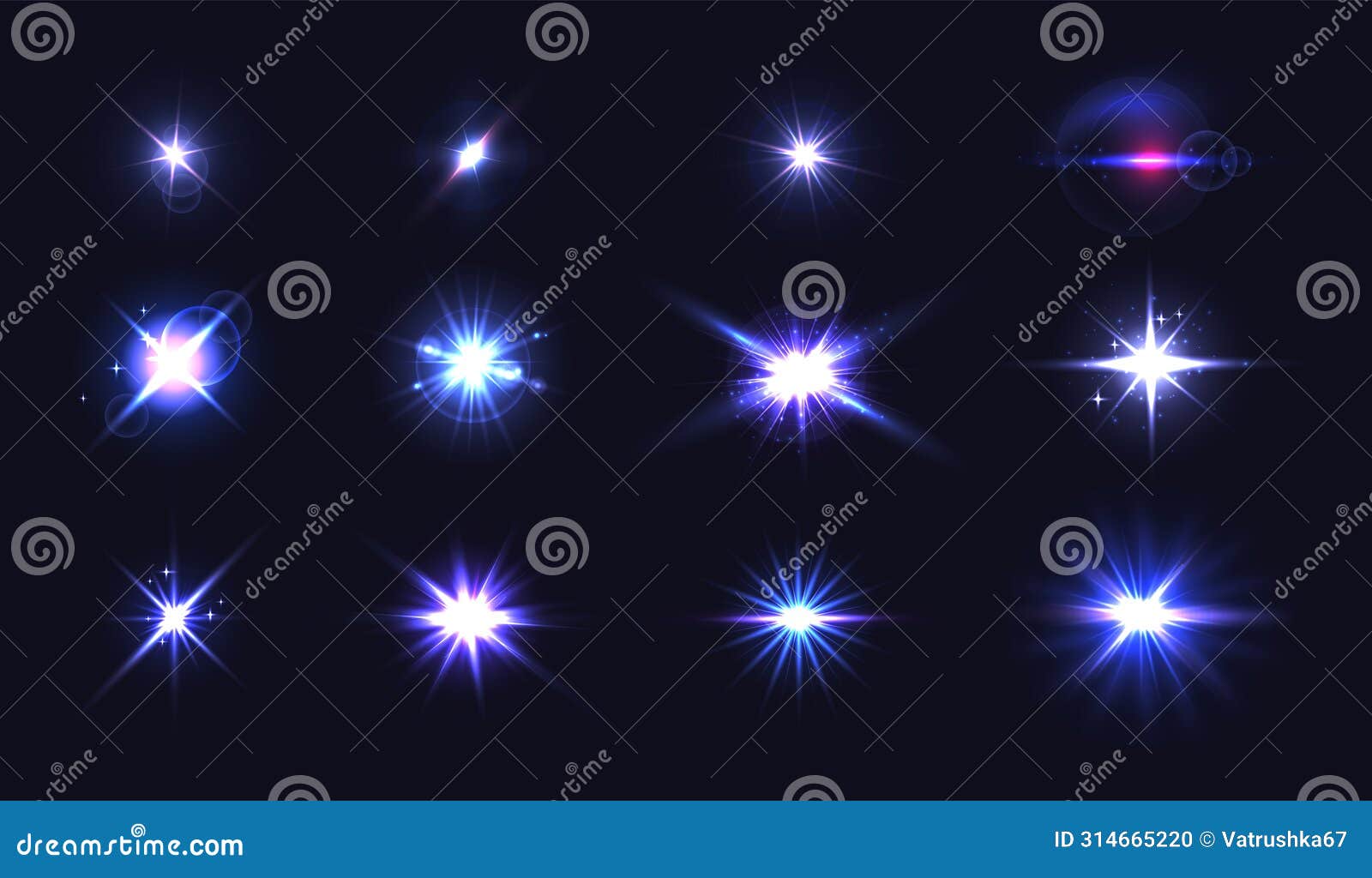 Flare Light. Glow Sparkle, Lens Realistic Flare Ignition Effect ...