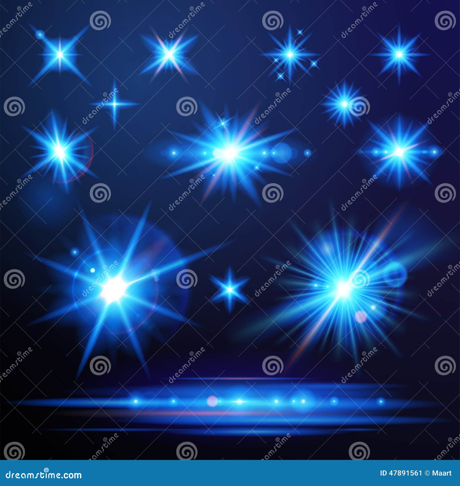 Flare lights set stock vector. Illustration of glaring - 47891561