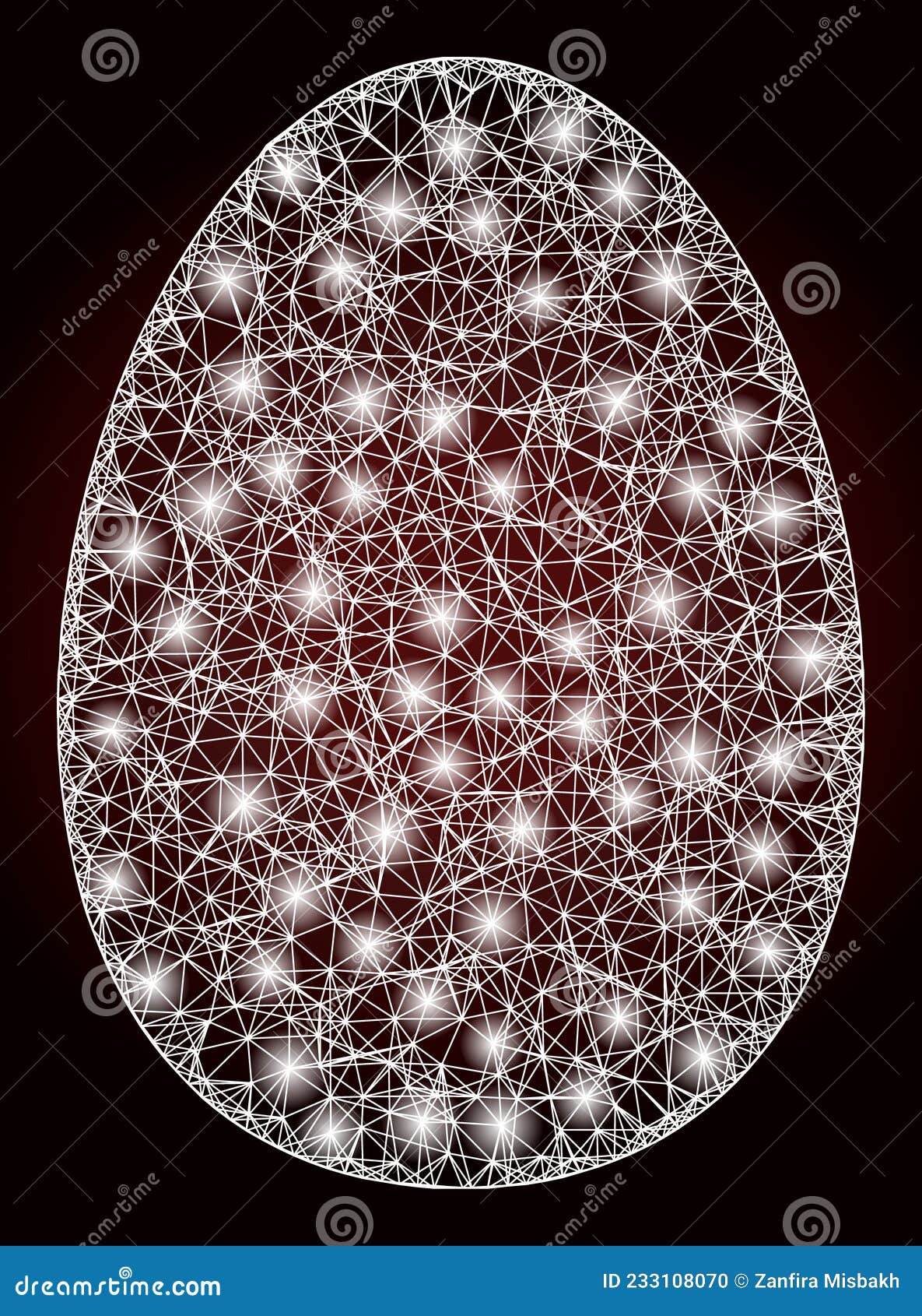 Flare Linear Mesh Egg with Glare Spots Stock Vector - Illustration of ...