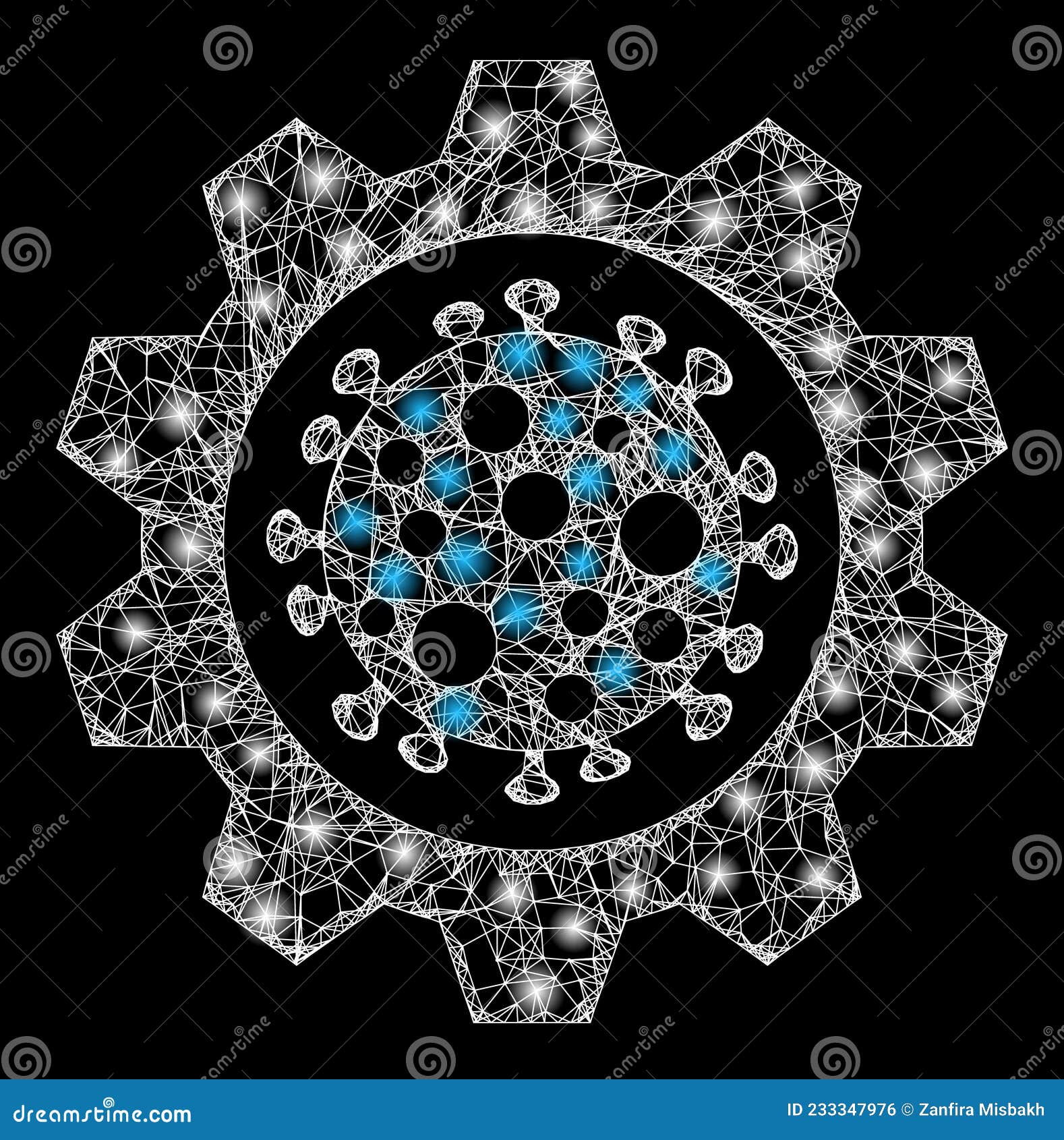 Flare Linear Mesh Virus Gear with Light Spots Stock Vector ... Flare Linear Mesh Virus Gear with Light Spots Stock Vector ...