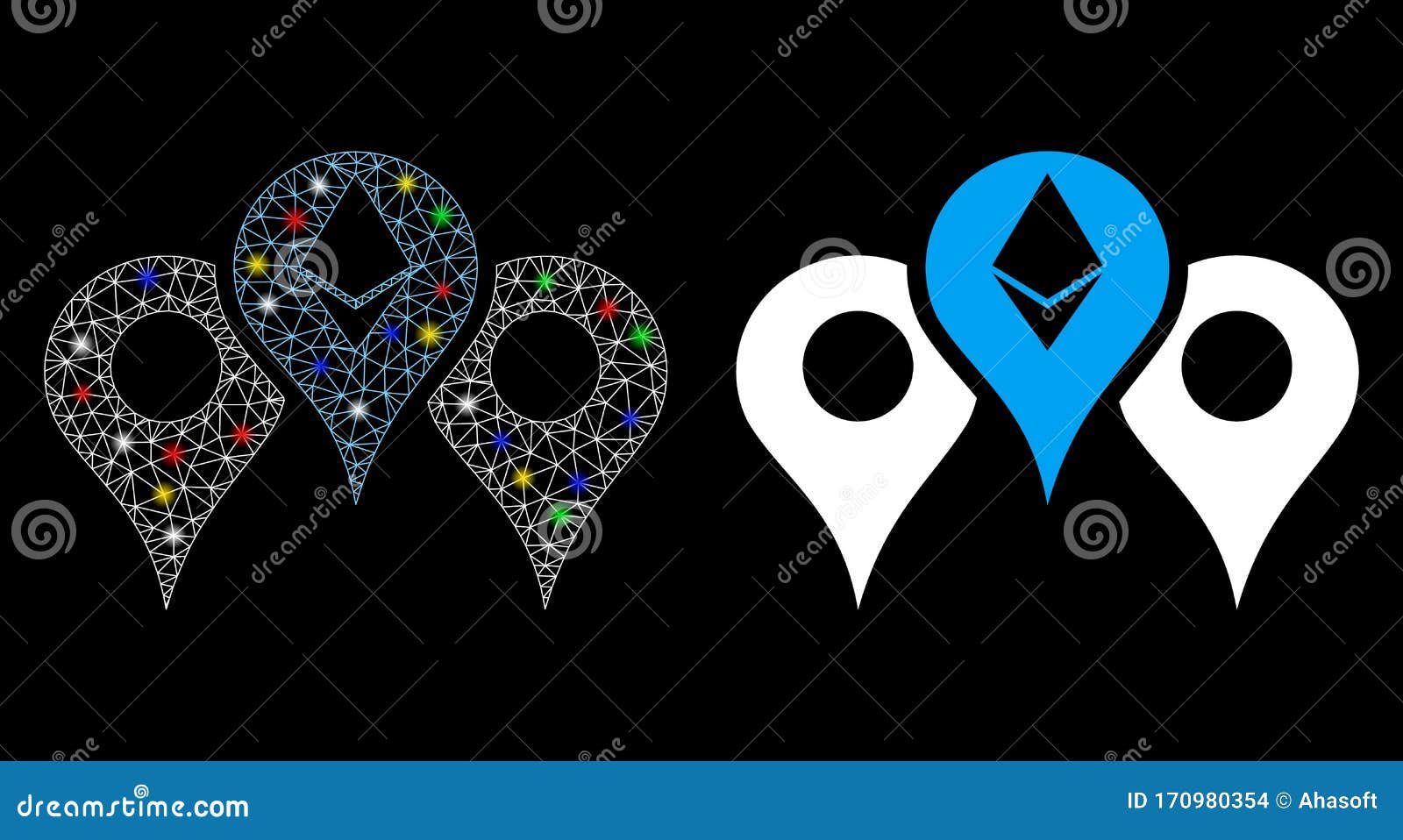 Flare Mesh Carcass Ethereum Map Pointers Icon with Flare Spots Stock ... Flare Mesh Carcass Ethereum Map Pointers Icon with Flare Spots Stock ...