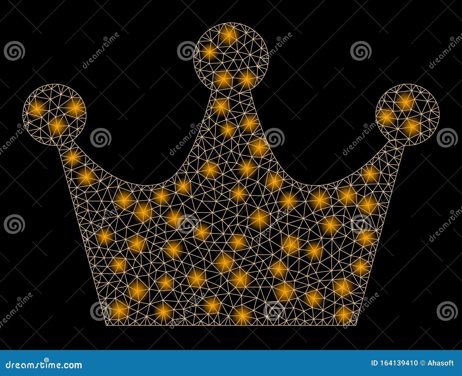 Flare Mesh Carcass Gold Crown with Flare Spots Stock Illustration ...