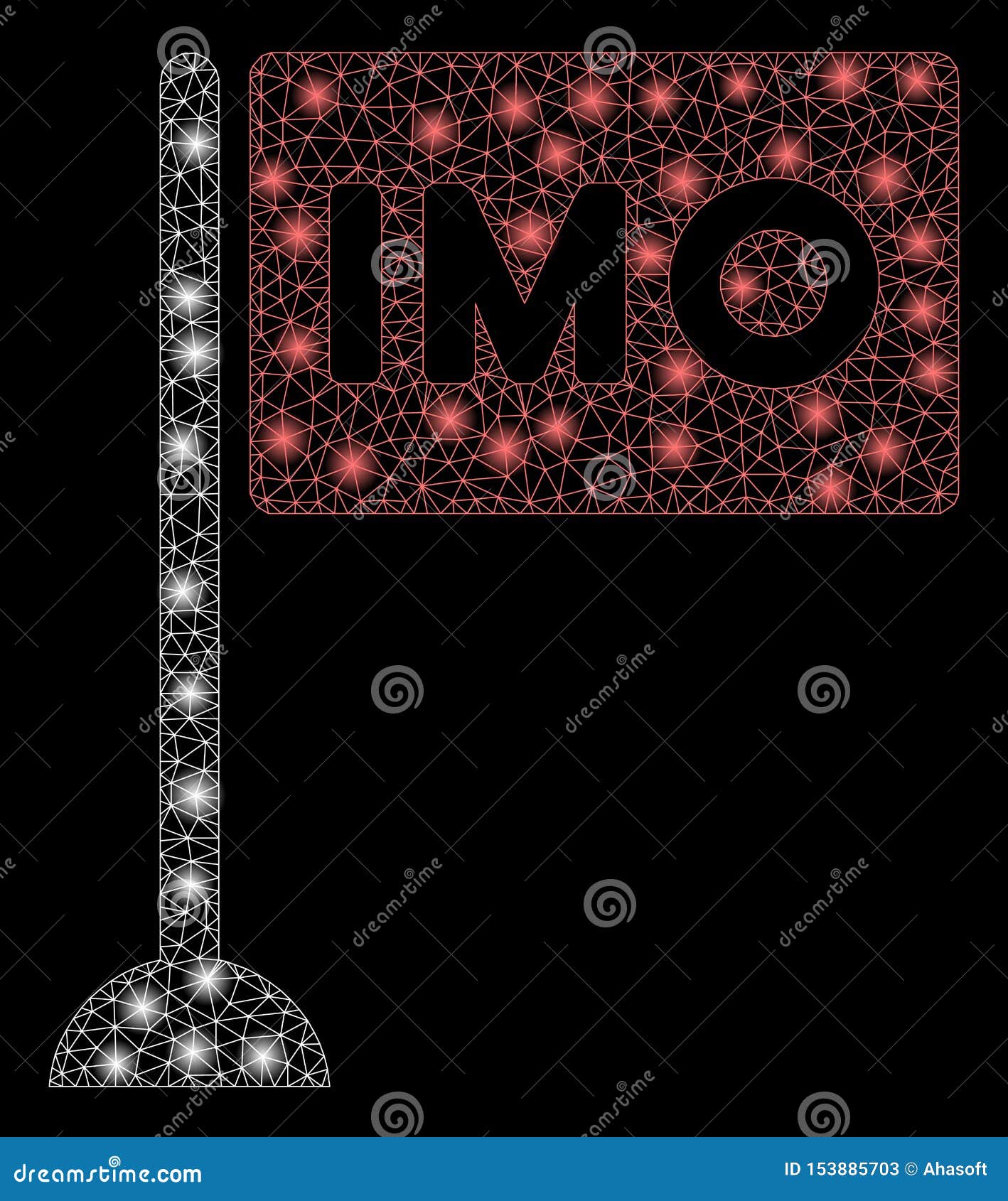 Flare Mesh Carcass IMO Flag with Flare Spots Stock Vector ...