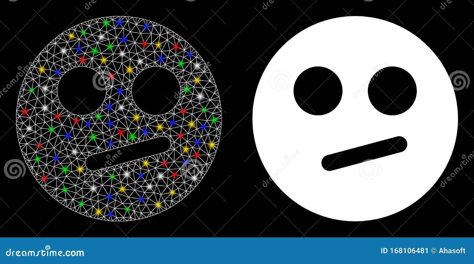 Flare Mesh Carcass Indifferent Smiley Icon with Flare Spots Stock ... Flare Mesh Carcass Indifferent Smiley Icon with Flare Spots Stock ...
