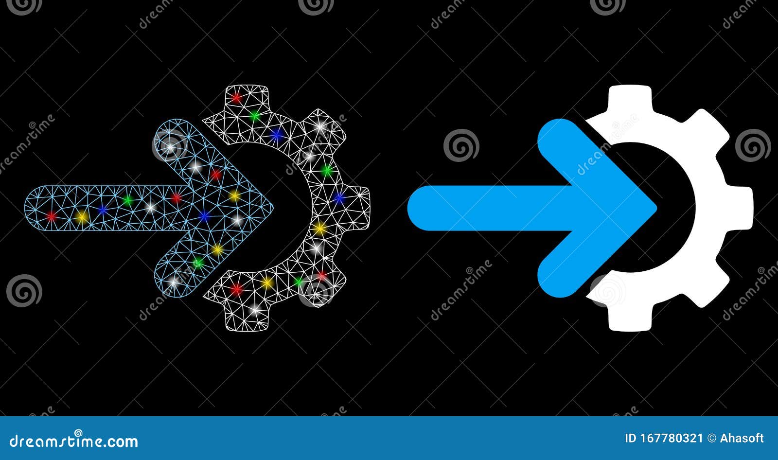 Flare Mesh Carcass Integration Gear Icon with Flare Spots Stock ... Flare Mesh Carcass Integration Gear Icon with Flare Spots Stock ...