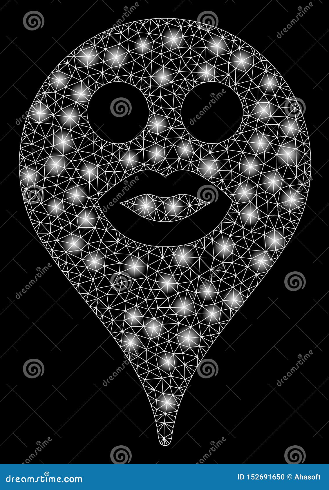 Flare Mesh Carcass Kiss Smiley Map Marker with Flare Spots Stock Vector ... Flare Mesh Carcass Kiss Smiley Map Marker with Flare Spots Stock Vector ...