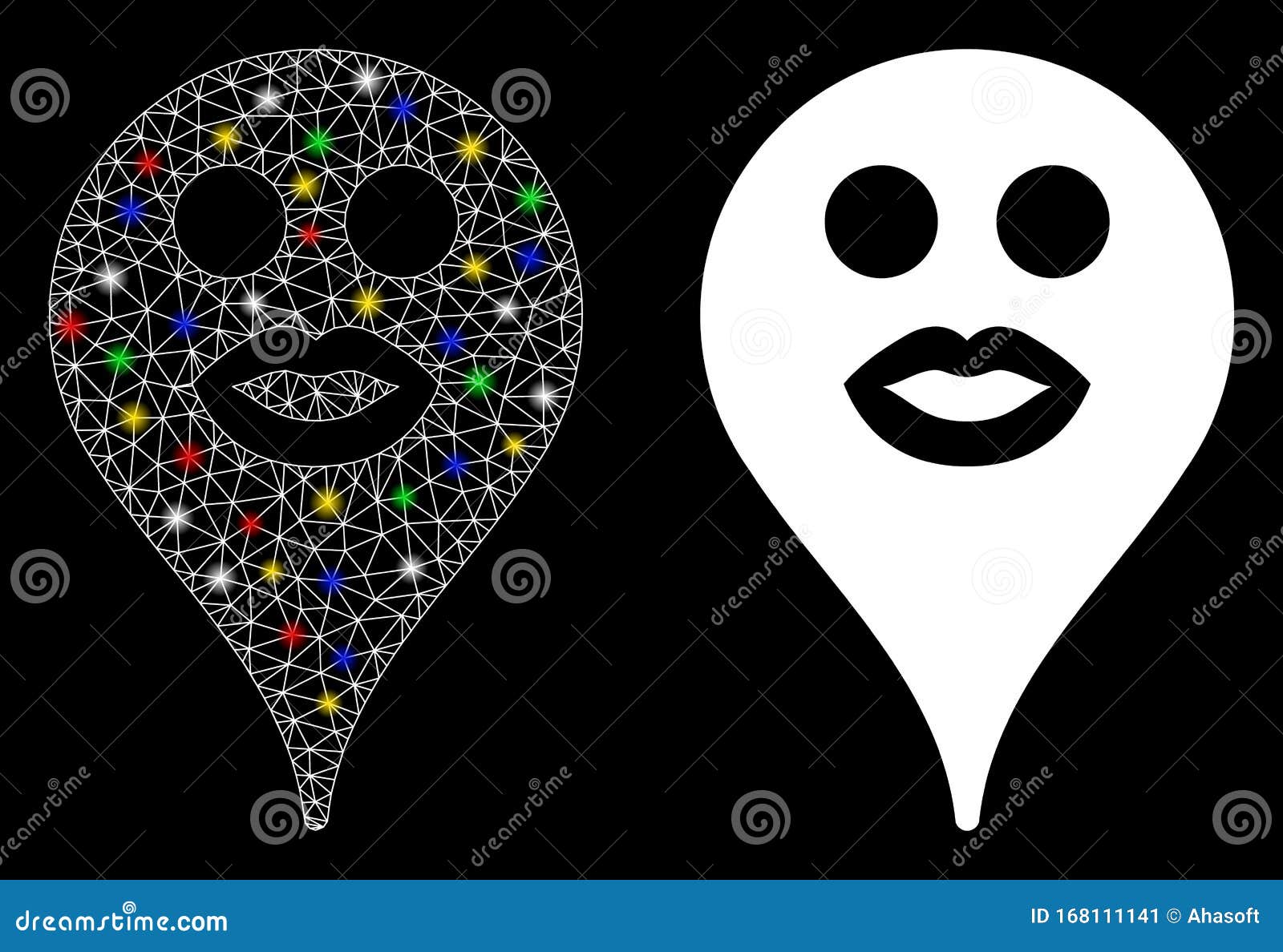 Flare Mesh Carcass Kiss Smiley Map Marker Icon with Flare Spots Stock ... Flare Mesh Carcass Kiss Smiley Map Marker Icon with Flare Spots Stock ...