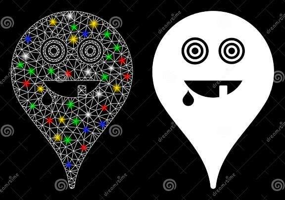 Flare Mesh Carcass Maniac Smiley Map Marker Icon with Light Spots Stock ... Flare Mesh Carcass Maniac Smiley Map Marker Icon with Light Spots Stock ...