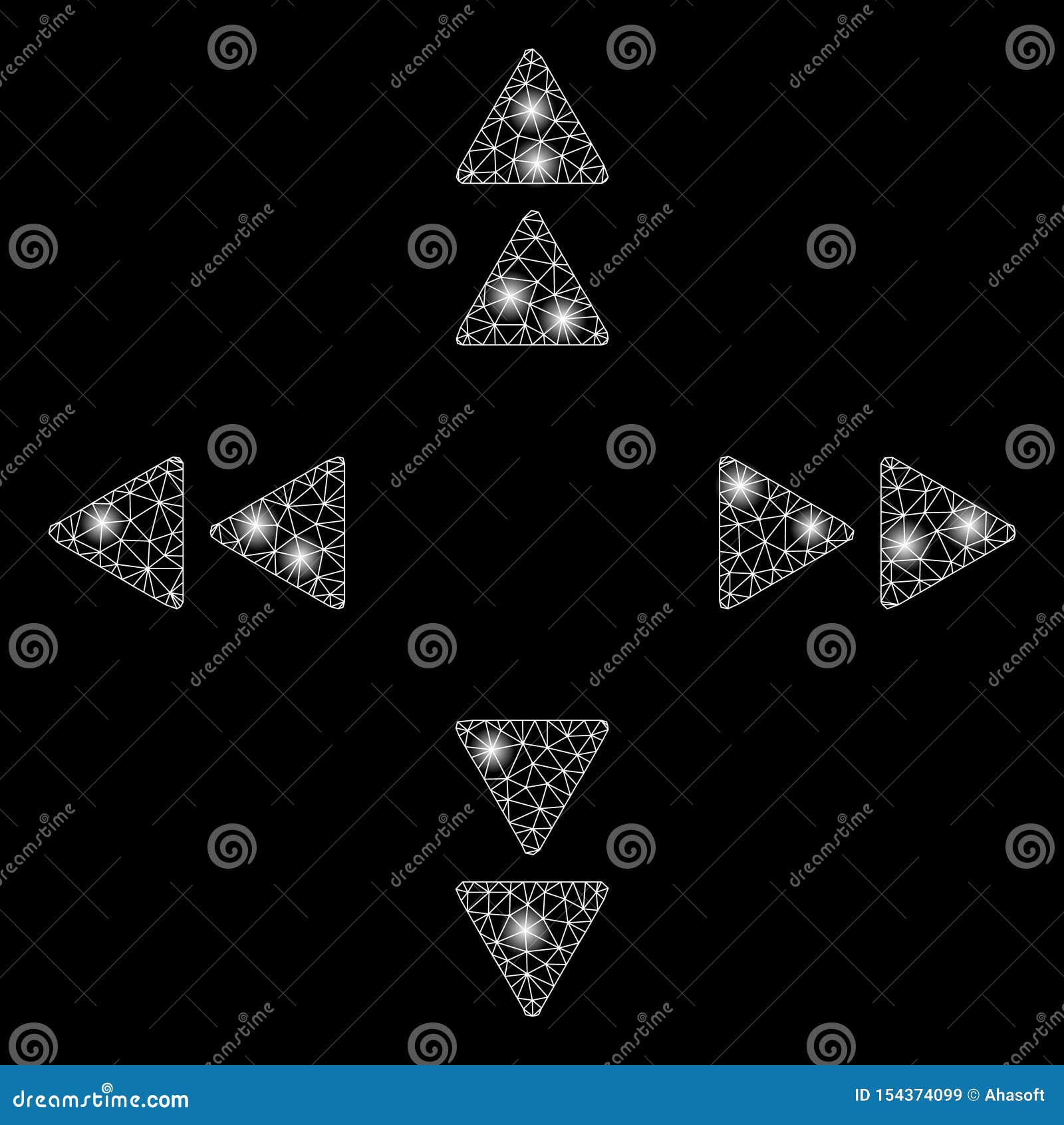 Flare Mesh Carcass Move Out Triangles with Flare Spots Stock Vector ...