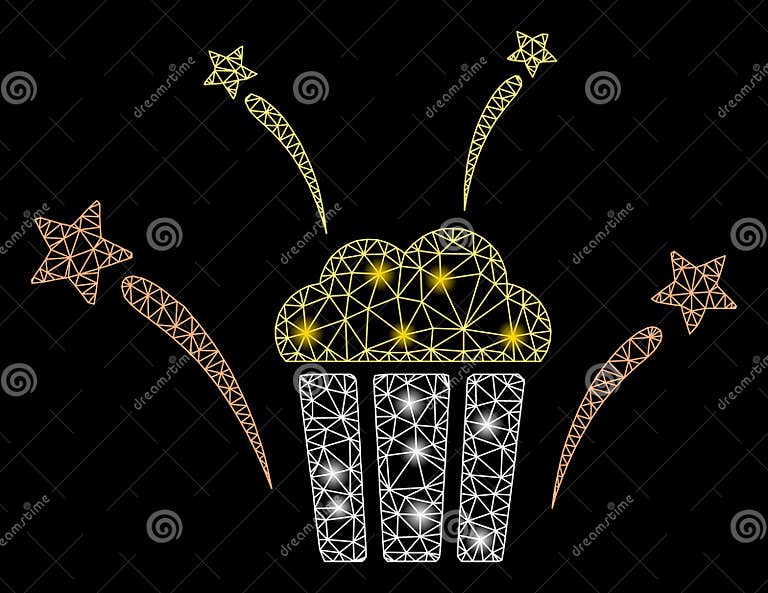 Flare Mesh Carcass Popcorn Fireworks with Flare Spots Stock Vector ...
