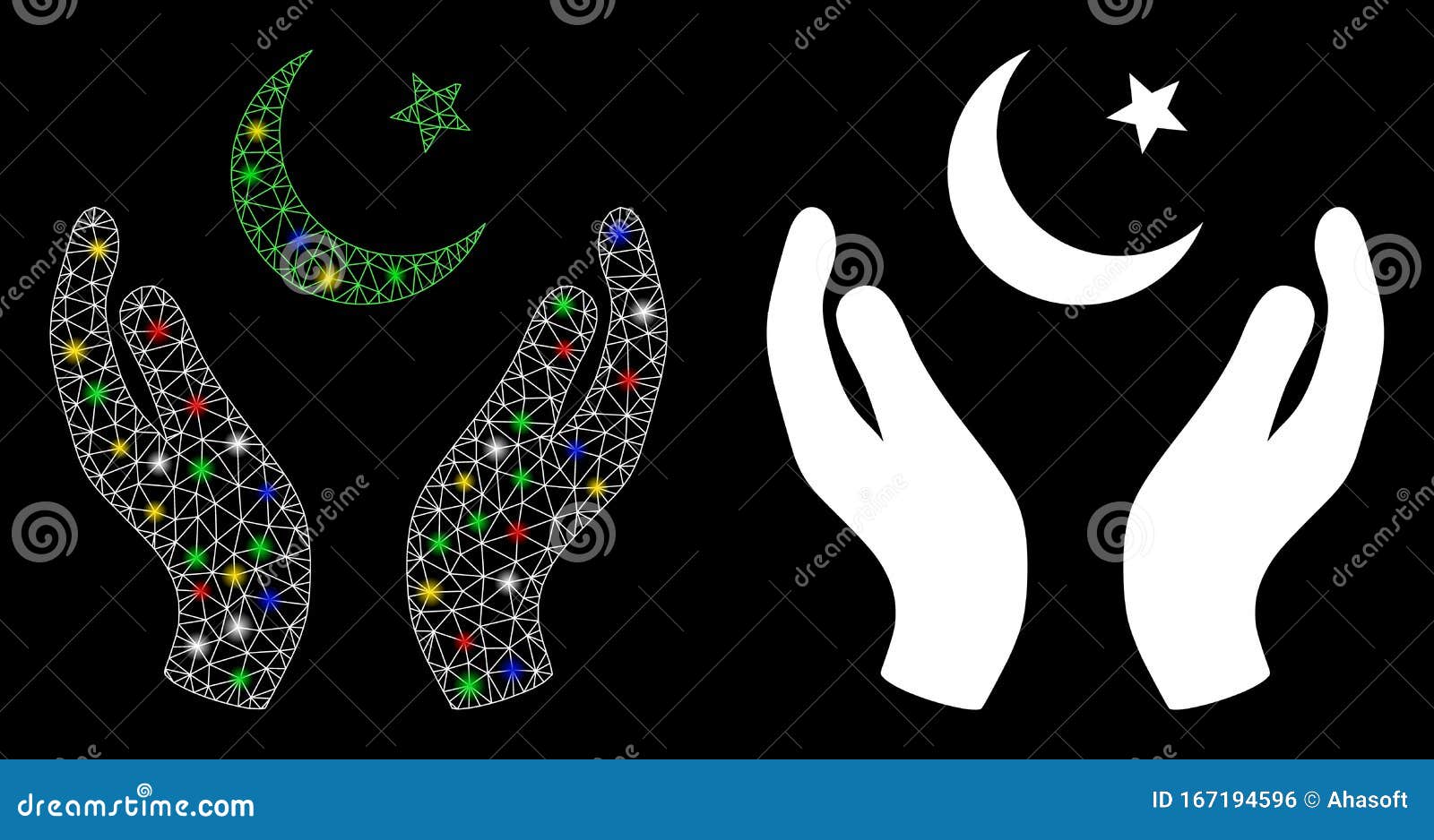 Flare Mesh Carcass Praying Muslim Hands Icon with Flare Spots Stock ... Flare Mesh Carcass Praying Muslim Hands Icon with Flare Spots Stock ...