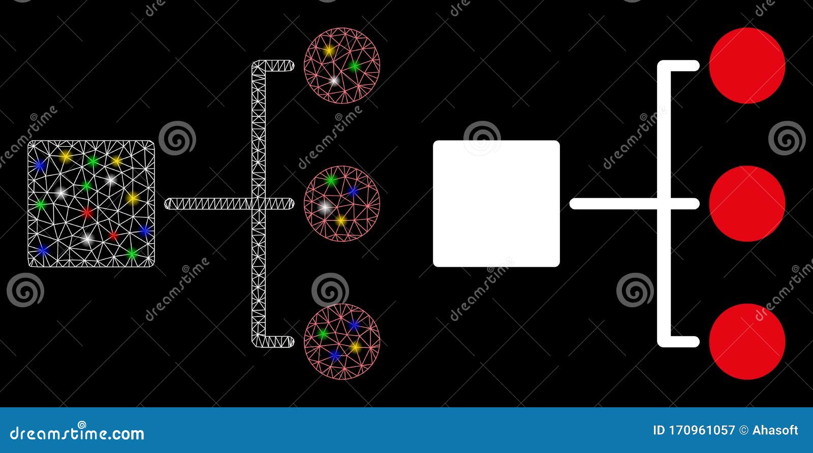 Flare Mesh Carcass Structure Diagram Icon with Light Spots Stock Vector ...