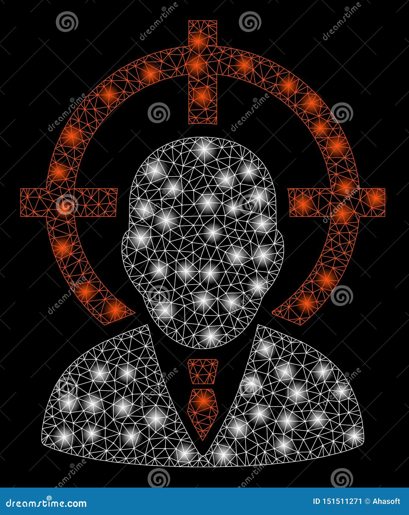 Flare Mesh Carcass Target Man with Flare Spots Stock Vector ...