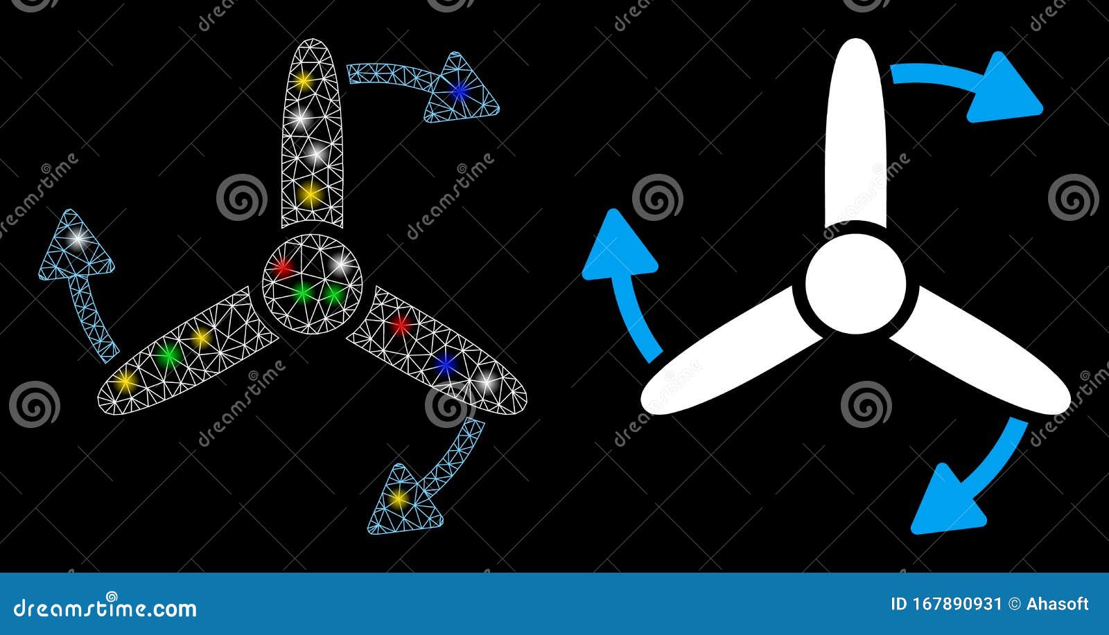 Flare Mesh Carcass Three Bladed Rotation Icon with Flare Spots Stock ... Flare Mesh Carcass Three Bladed Rotation Icon with Flare Spots Stock ...