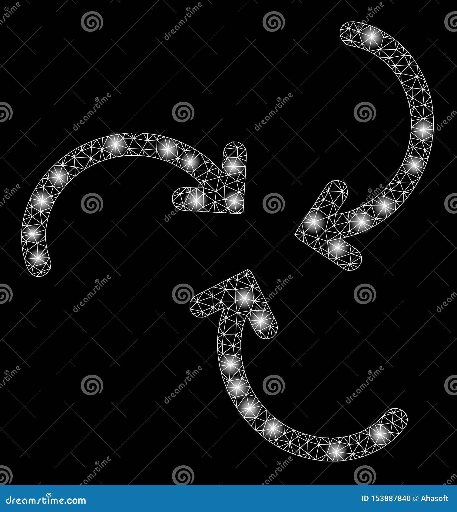 Flare Mesh Carcass Whirl Arrows with Flare Spots Stock Vector ...