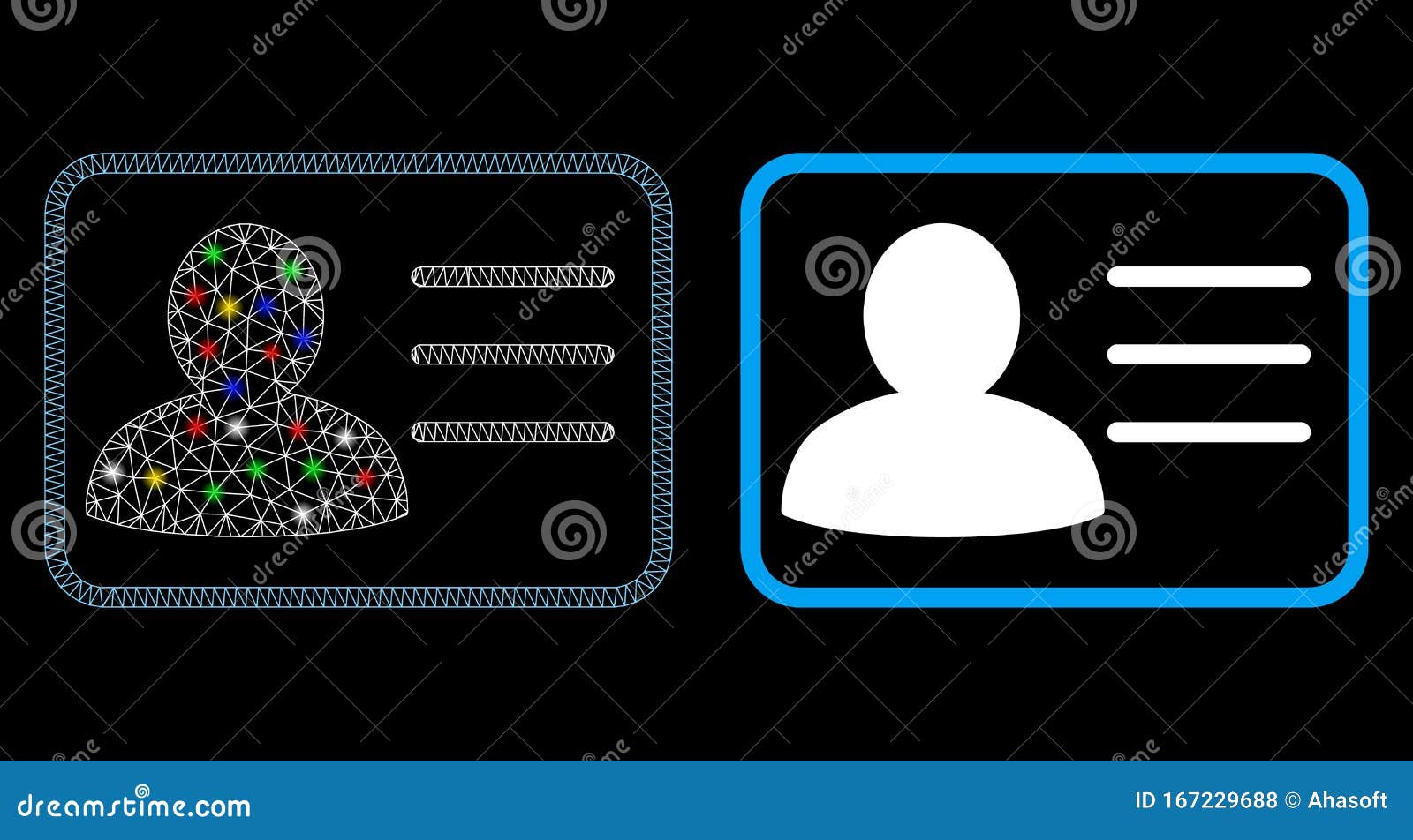 Flare Mesh 2D Account Card Icon with Flare Spots Stock Vector ...