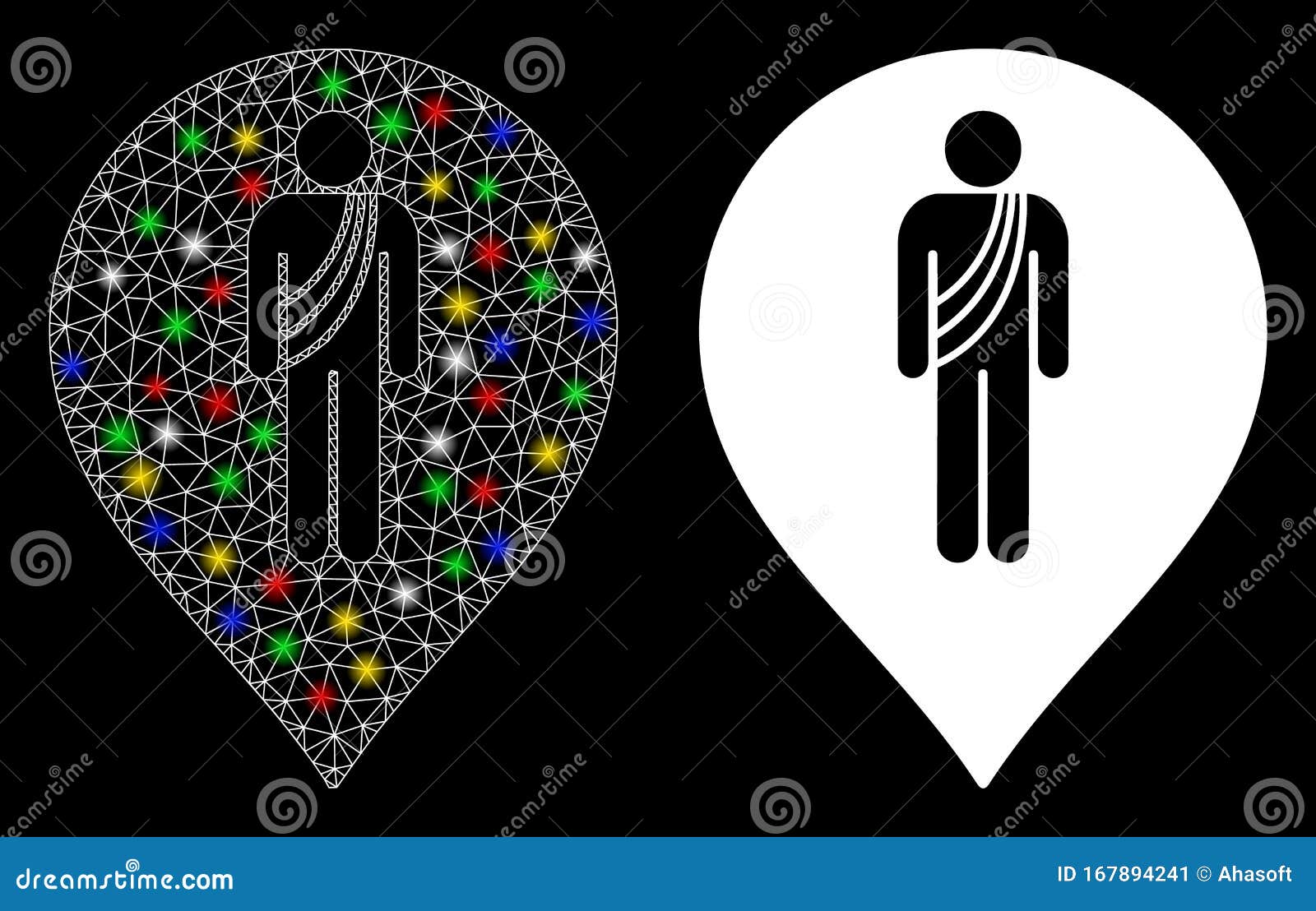 Flare Mesh 2D Buddhist Monk Marker Icon with Flash Spots Stock ... Flare Mesh 2D Buddhist Monk Marker Icon with Flash Spots Stock ...
