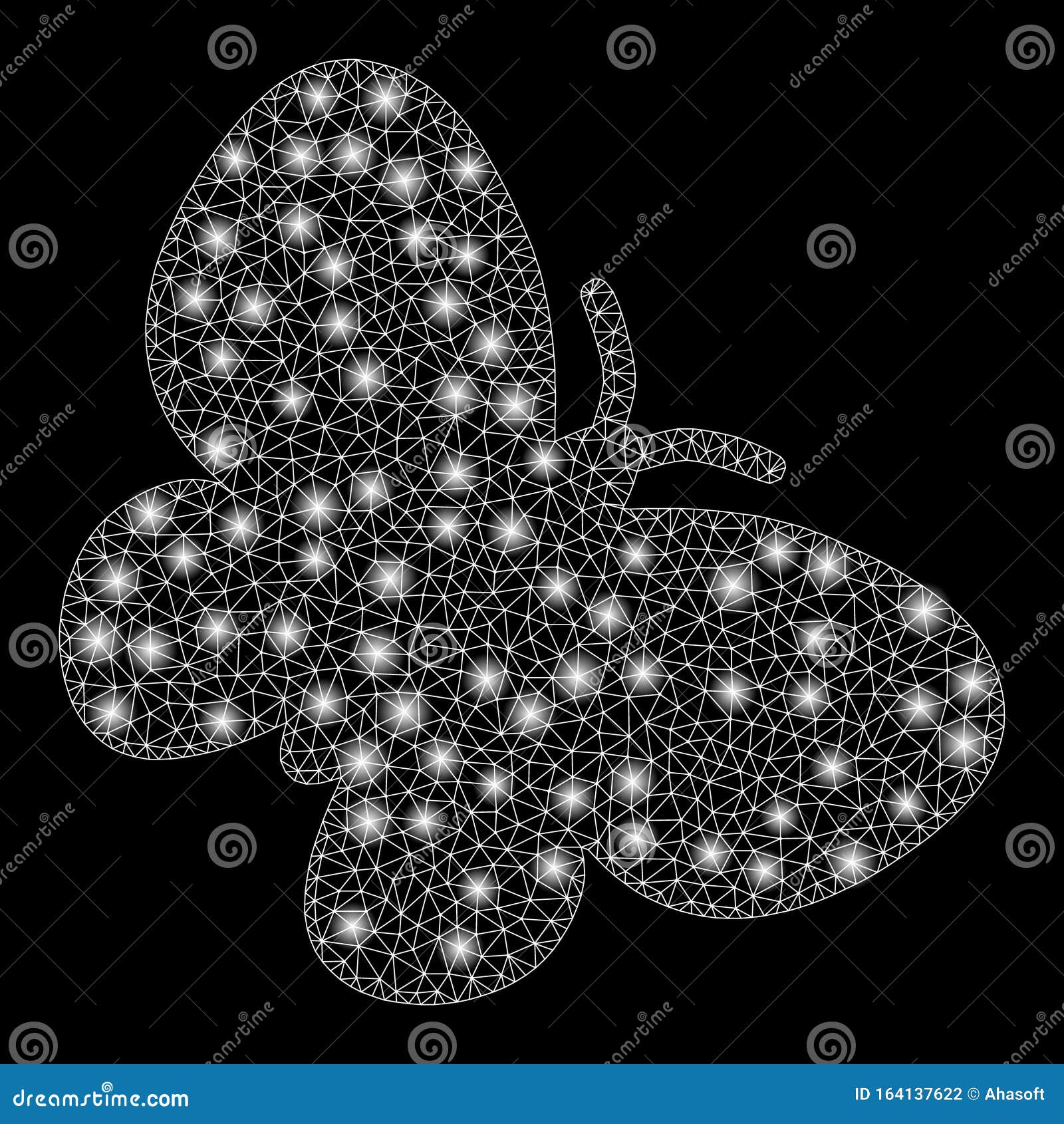 Flare Mesh 2D Butterfly with Flare Spots Stock Illustration ...