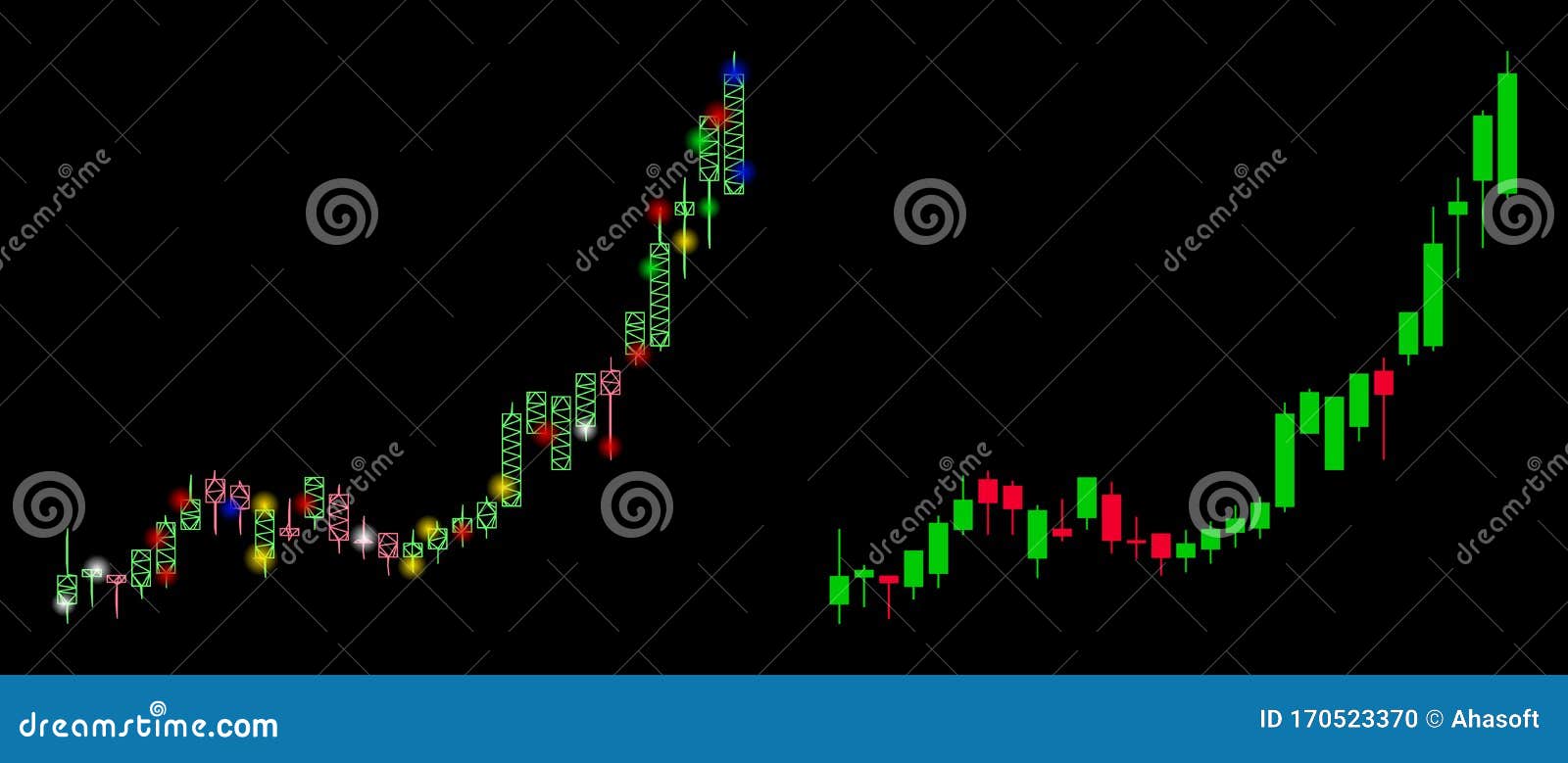 Flare Mesh 2D Candlestick Chart Growth Acceleration Icon with Flare ...