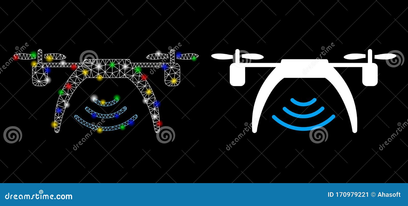 Flare Mesh 2D Drone WiFi Repeater Icon with Flare Spots Stock Vector ... Flare Mesh 2D Drone WiFi Repeater Icon with Flare Spots Stock Vector ...