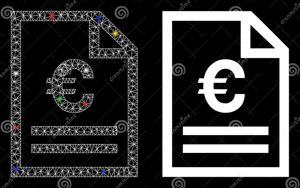 Flare Mesh 2D Euro Invoice Page Icon with Flare Spots Stock Vector ... Flare Mesh 2D Euro Invoice Page Icon with Flare Spots Stock Vector ...