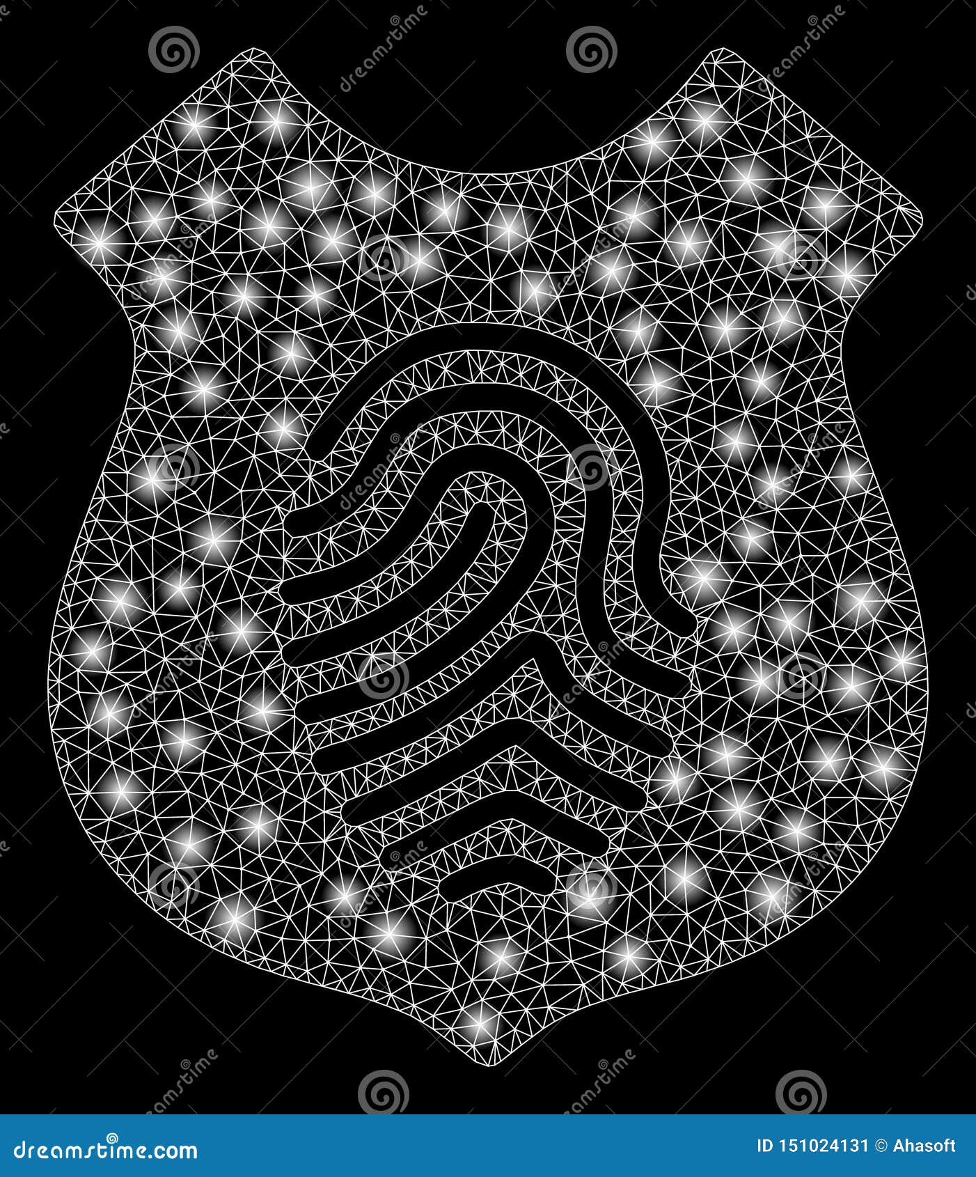 Flare Mesh 2D Fingerprint Shield with Flare Spots Stock Vector ...