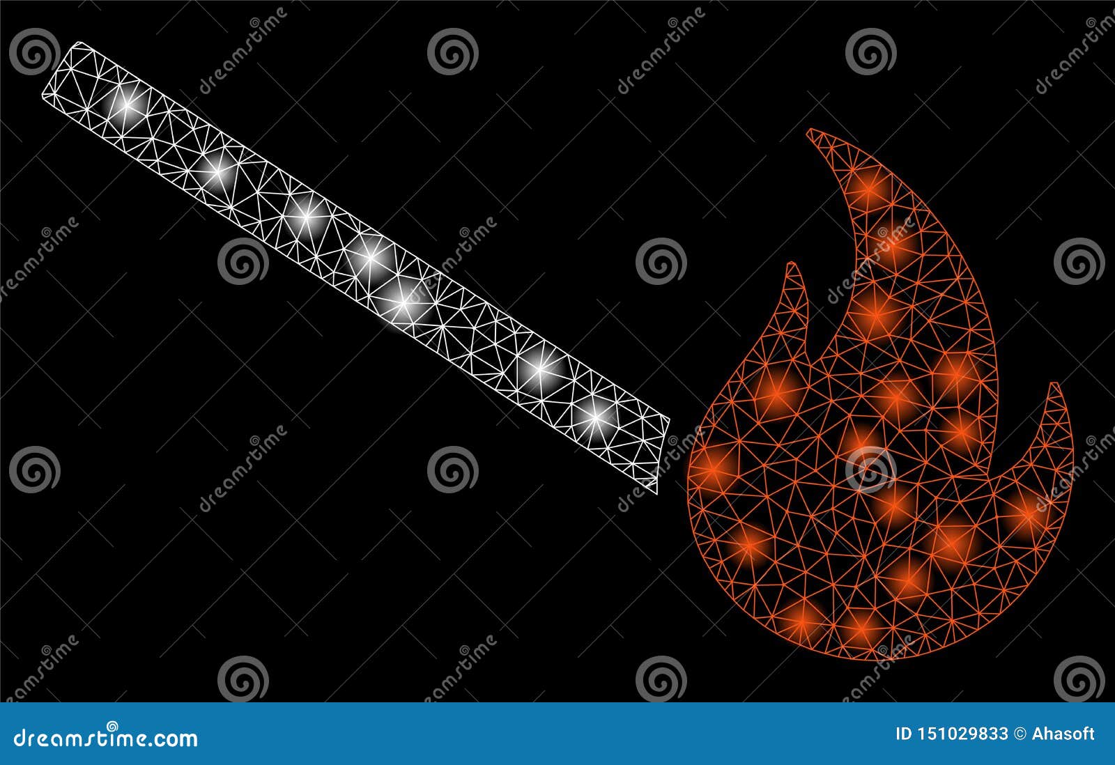 Flare Mesh 2D Fired Match with Flare Spots Stock Vector - Illustration ...