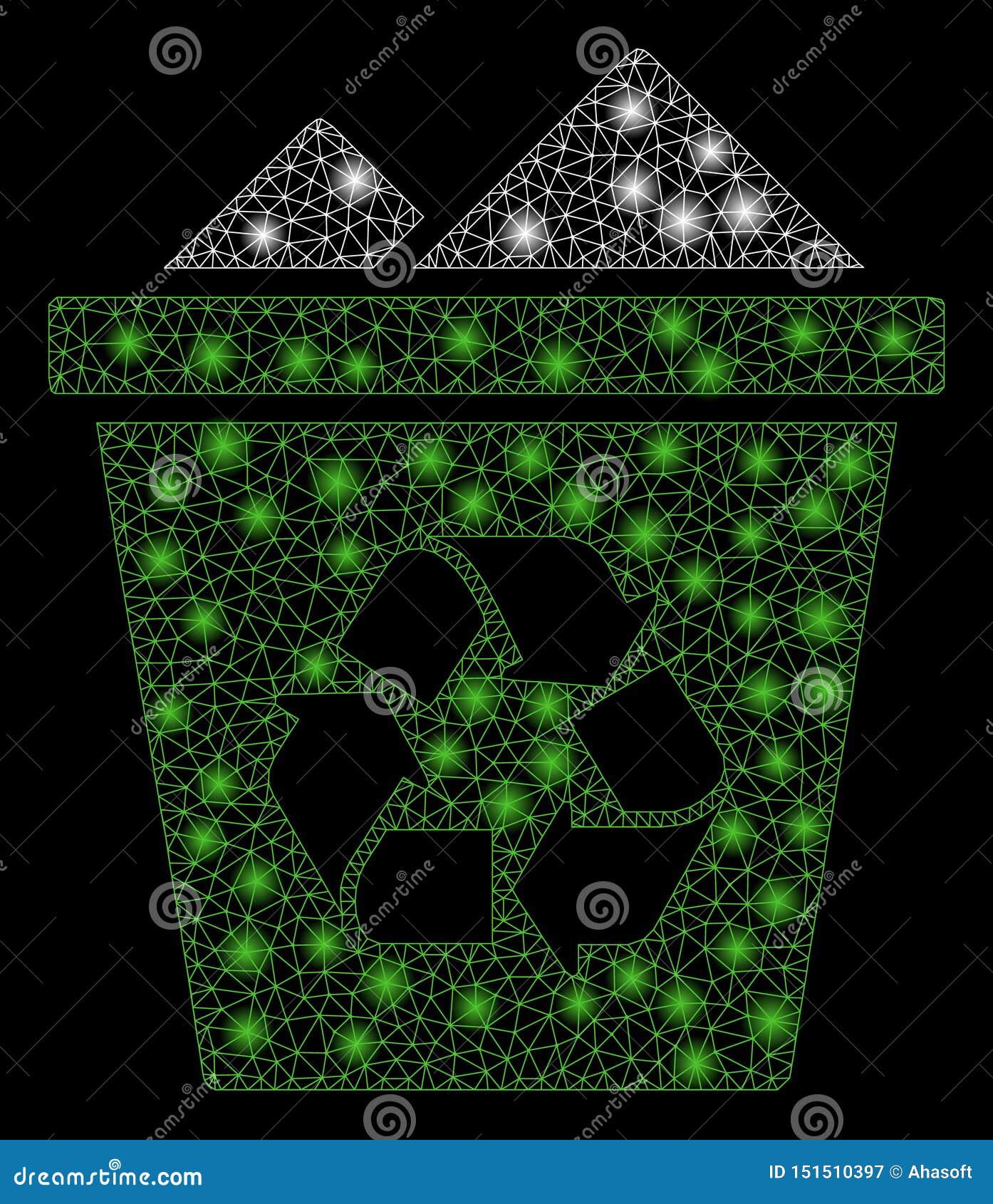 Flare Mesh 2D Full Recycle Bin with Flare Spots Stock Vector ... Flare Mesh 2D Full Recycle Bin with Flare Spots Stock Vector ...