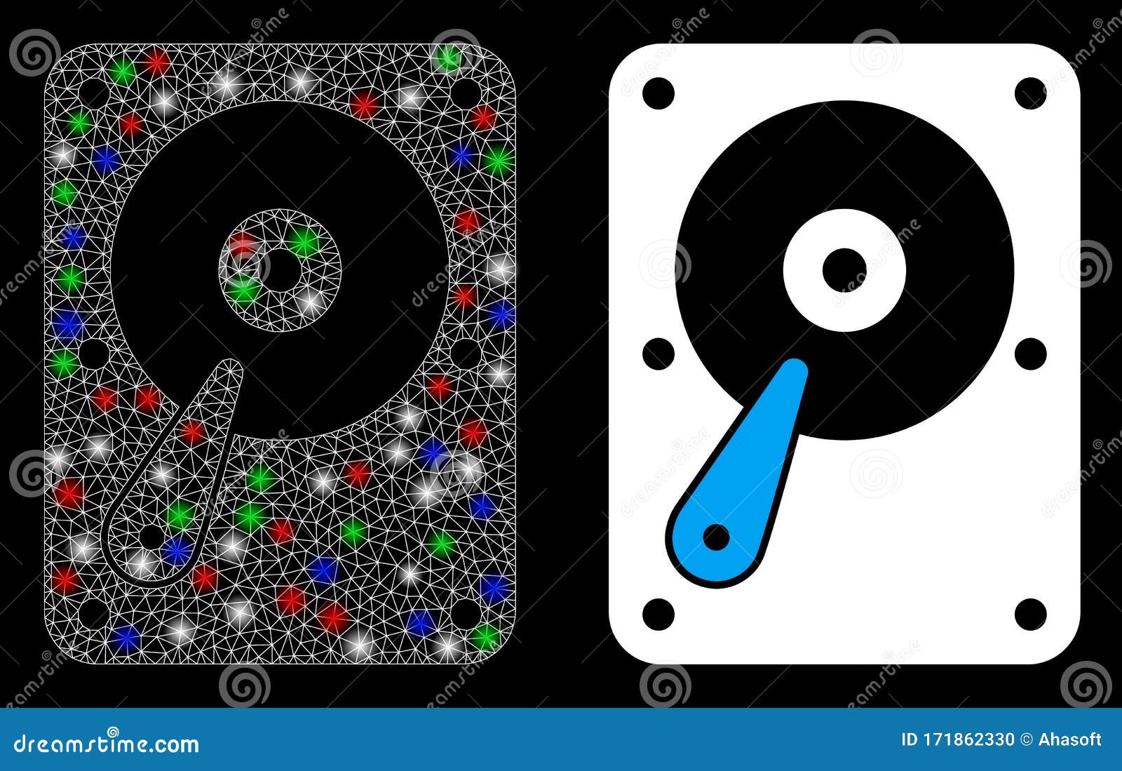 Flare Mesh 2D Hard Disk with Flare Spots Stock Vector - Illustration of ...