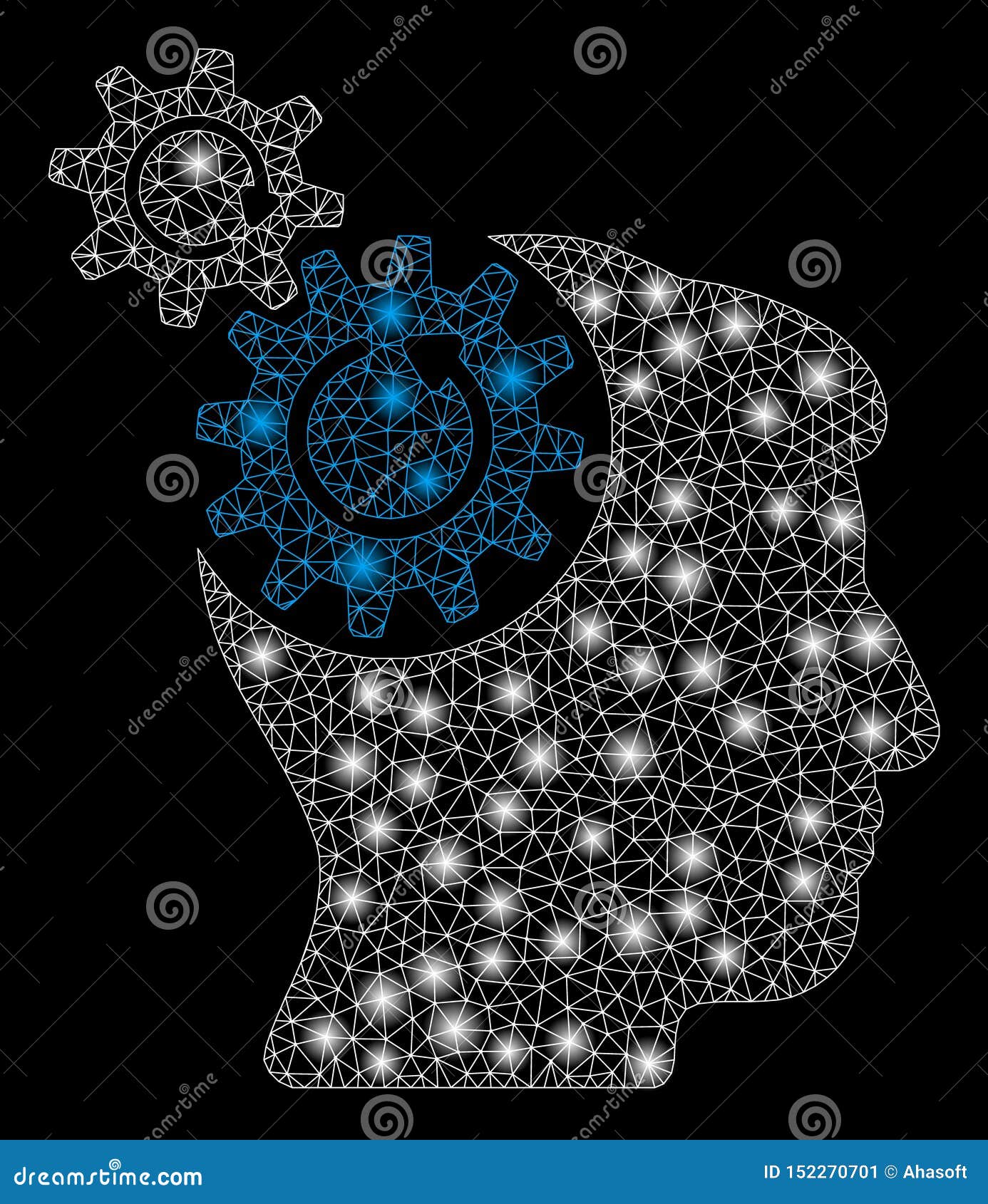 Flare Mesh 2D Head Cogs Rotation with Flare Spots Stock Vector ...