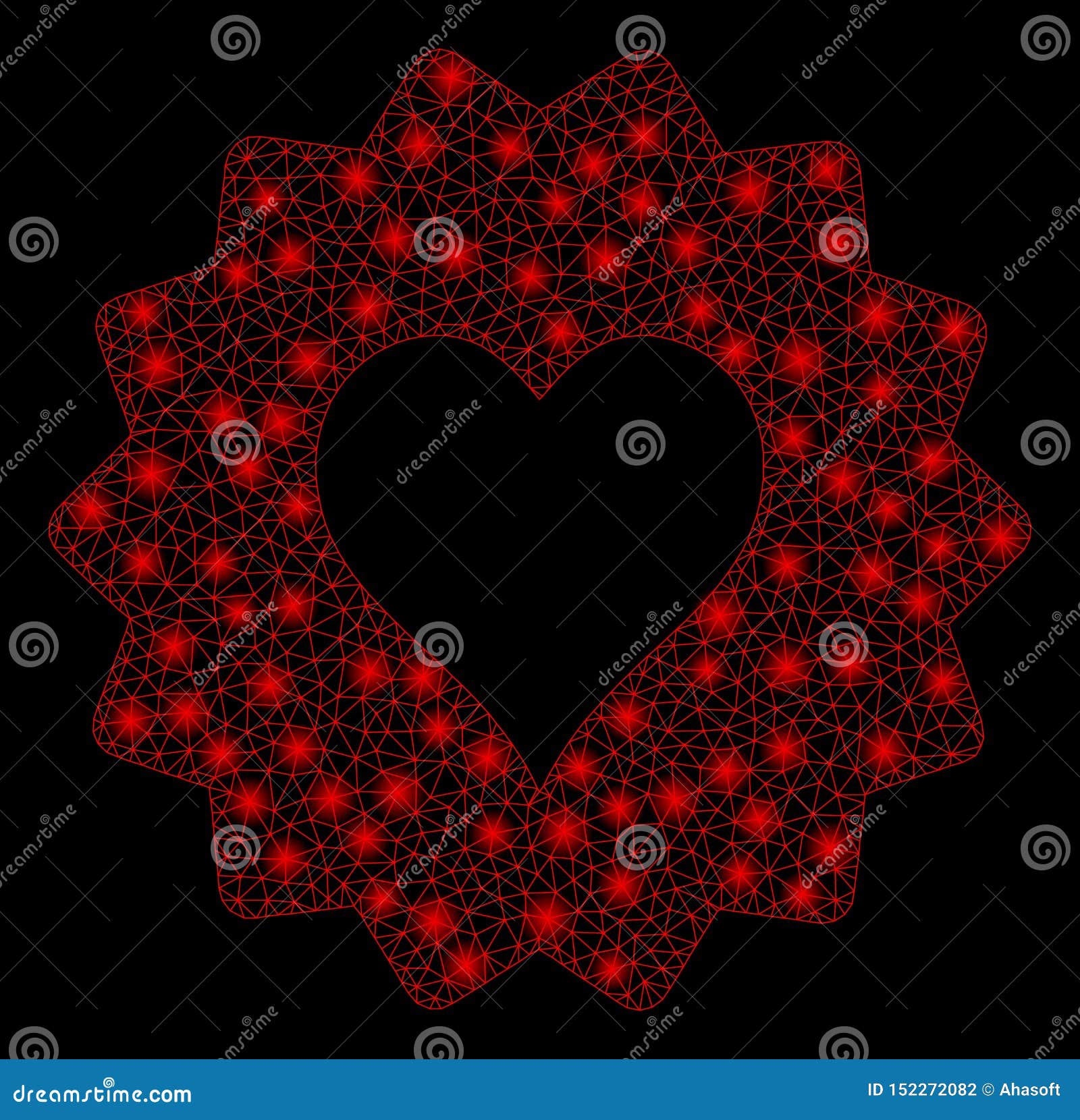 Flare Mesh 2D Hearts Token with Light Spots Stock Vector - Illustration ...