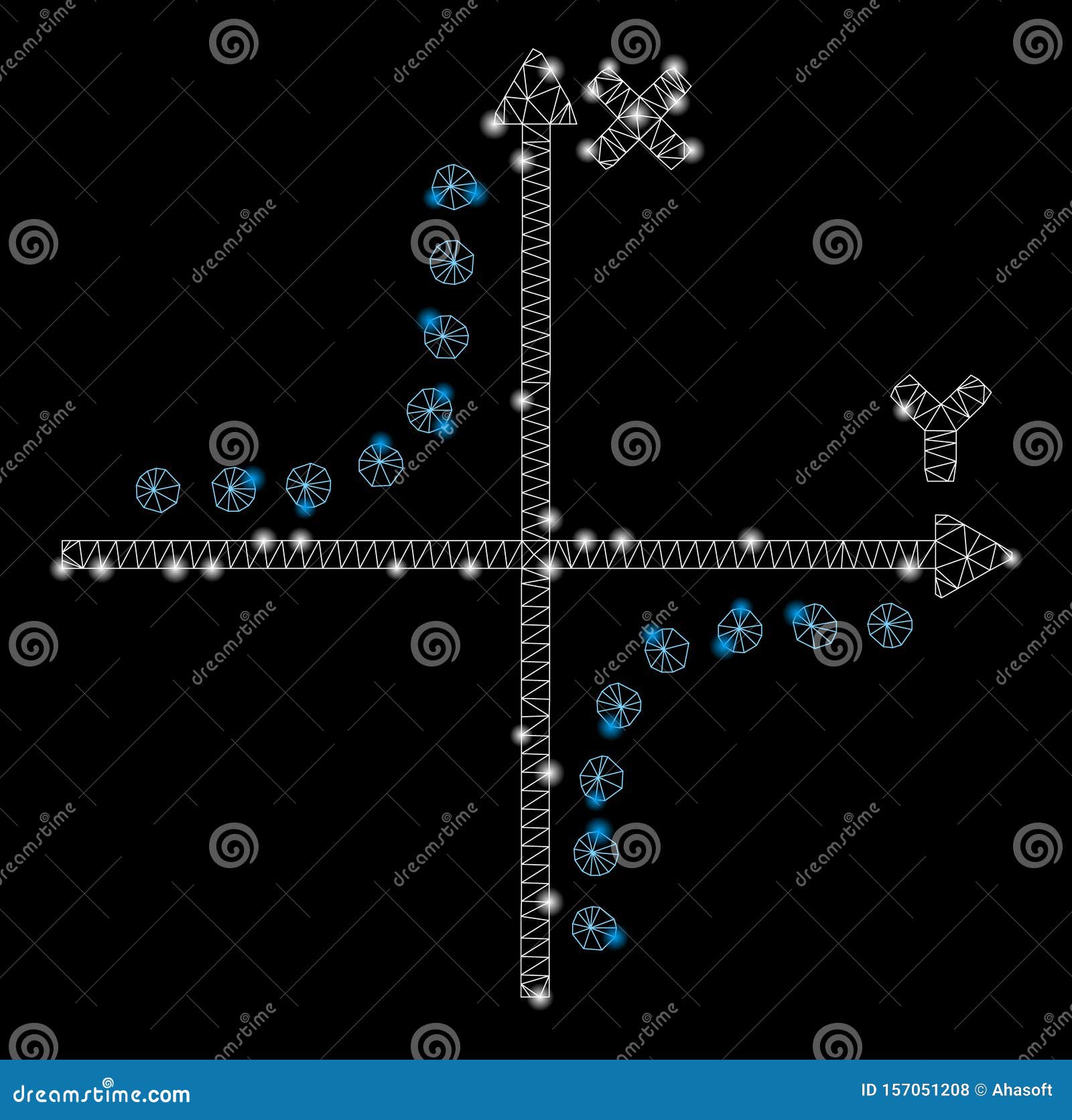 Flare Mesh 2D Hyperbola Plot with Flare Spots Stock Vector ...