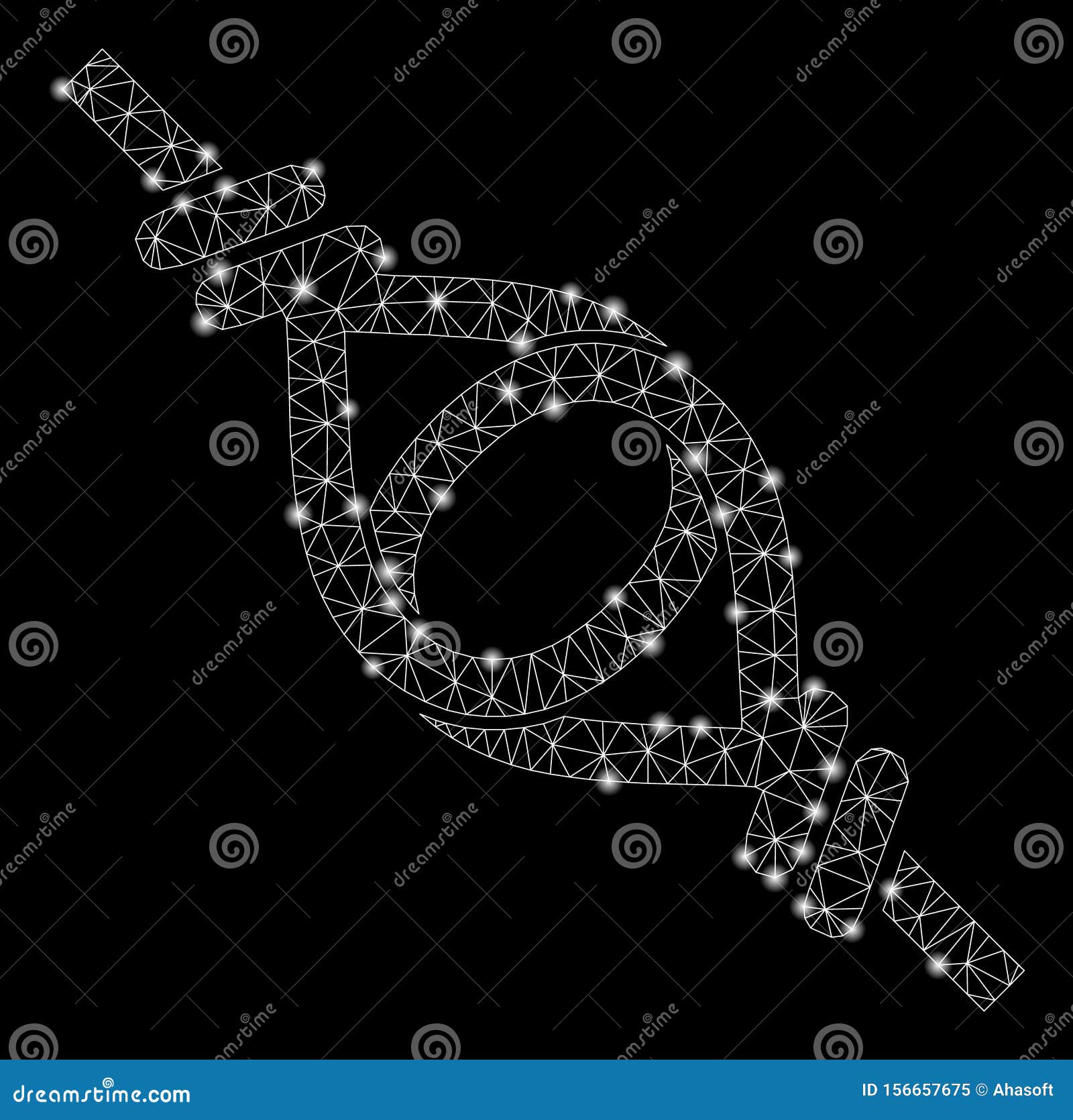 Flare Mesh 2D Knot Loop Connection with Flare Spots Stock Vector ...