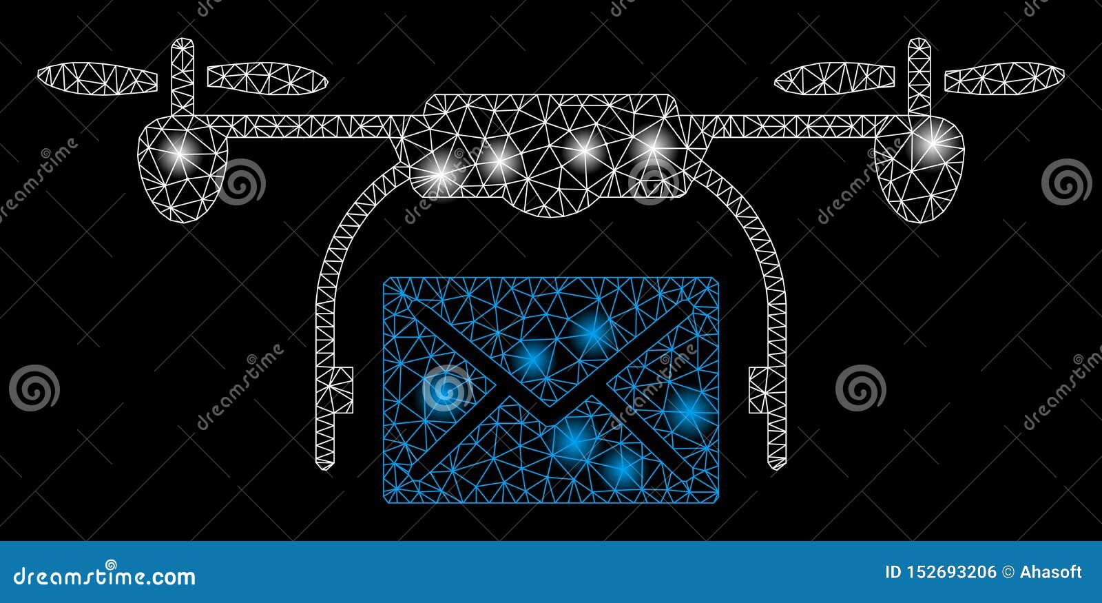 Flare Mesh 2D Mail Delivery Drone with Flare Spots Stock Vector ... Flare Mesh 2D Mail Delivery Drone with Flare Spots Stock Vector ...