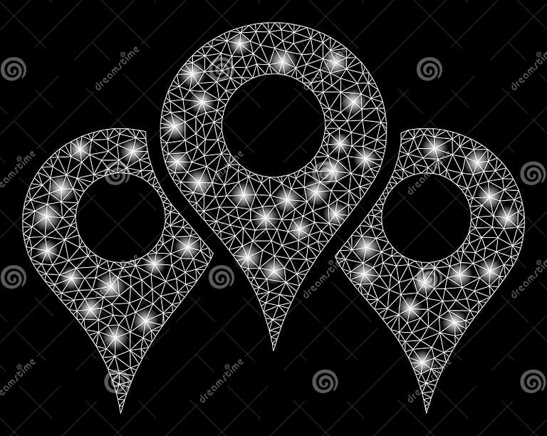 Flare Mesh 2D Map Locations with Flare Spots Stock Vector ...
