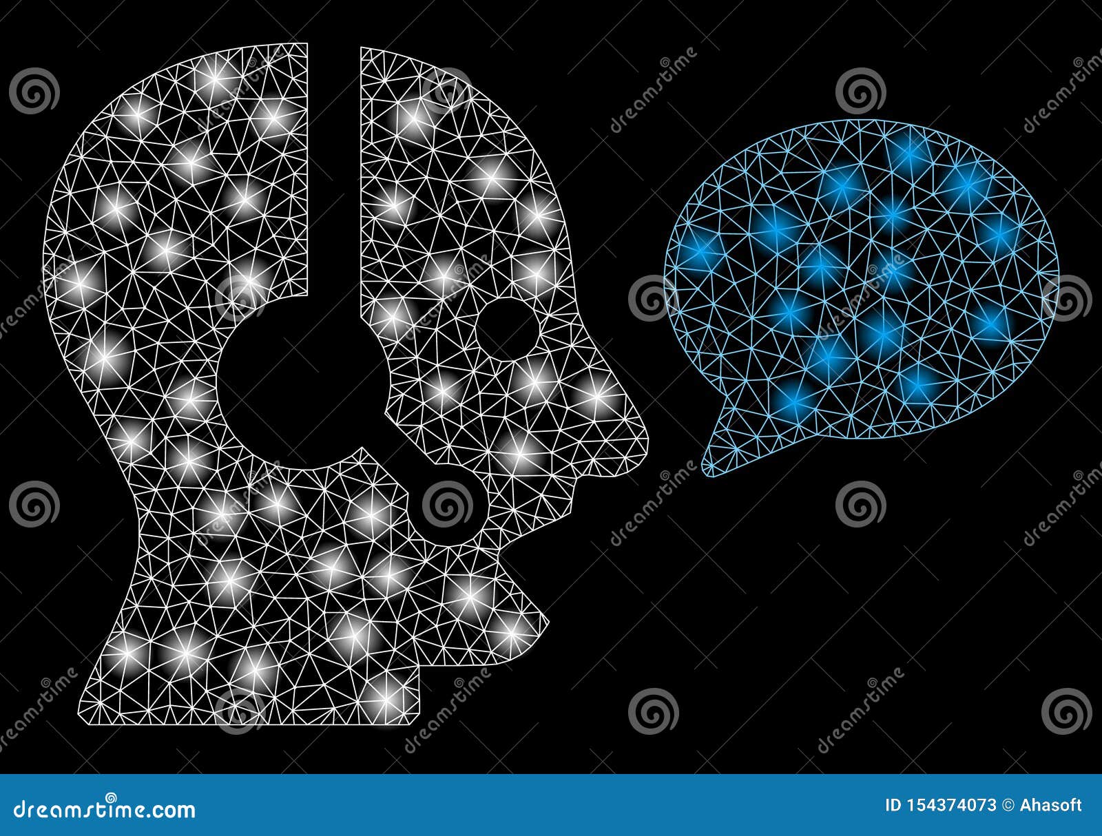 Flare Mesh 2D Operator Message Balloon with Flare Spots Stock Vector ...