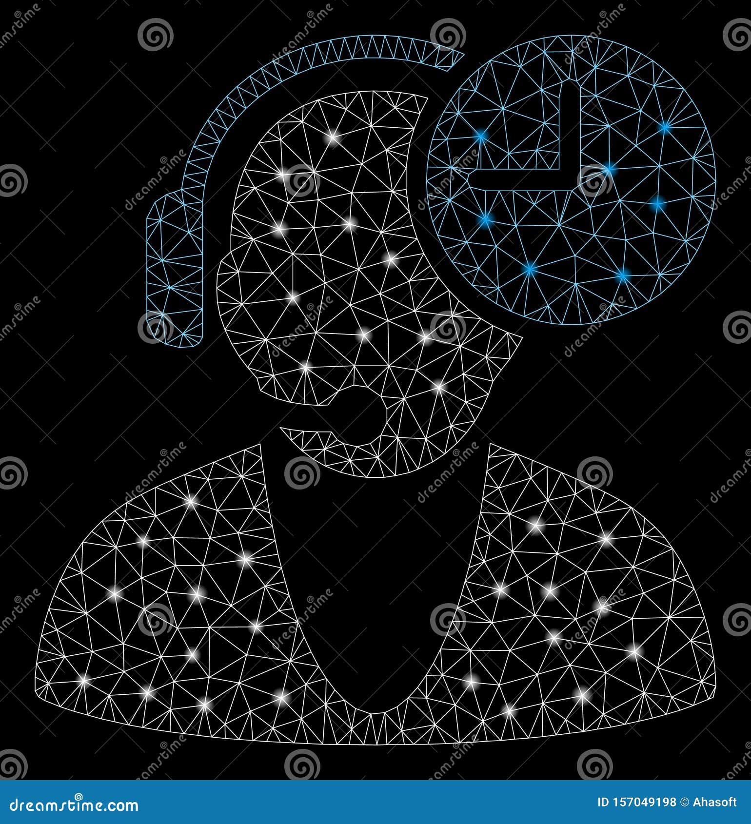 Flare Mesh 2D Operator Time with Flare Spots Stock Vector ...
