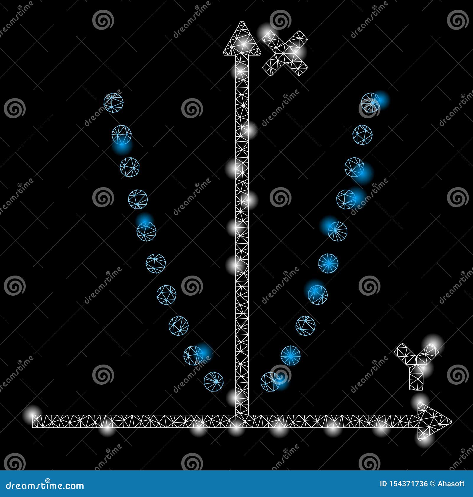 Flare Mesh 2D Parabole Plot with Flare Spots Stock Vector ...