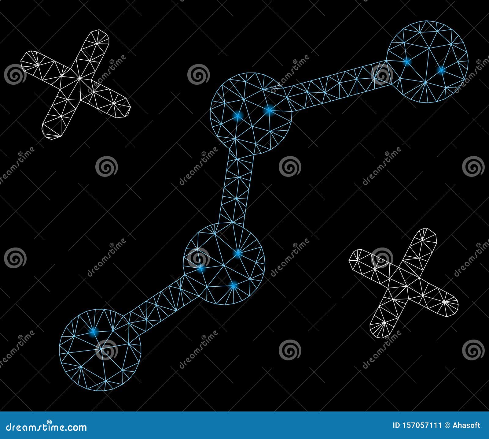 Flare Mesh 2D Route Points with Flash Spots Stock Vector - Illustration ...