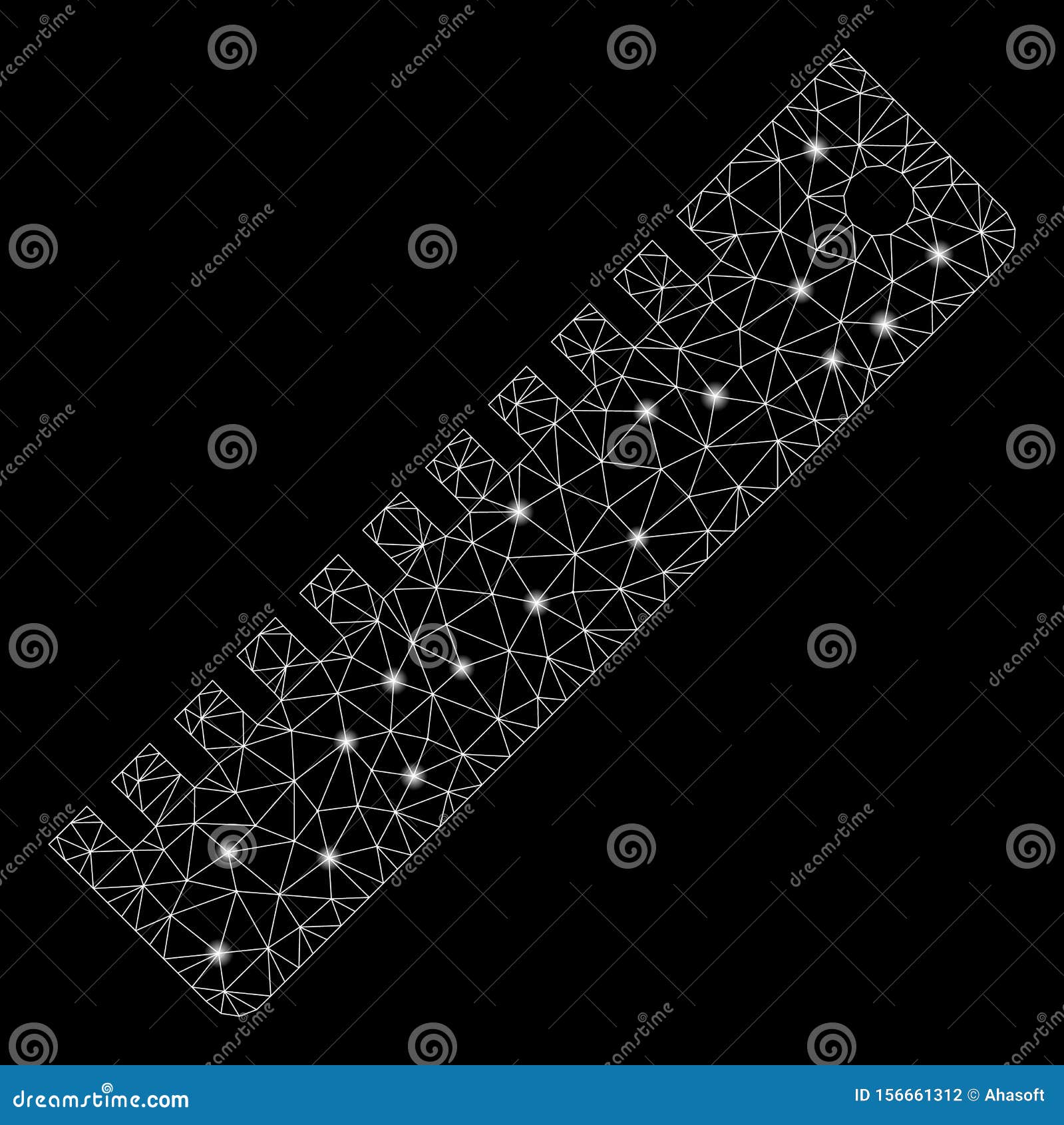Flare Mesh 2D Ruler with Flash Spots Stock Vector - Illustration of ...